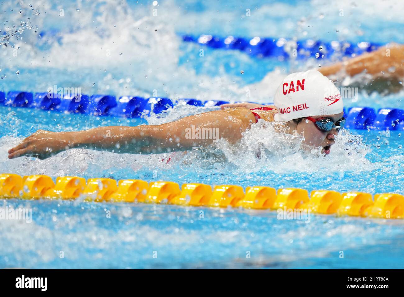 Margaret Mac Neil of Canada competes in the women's 100m butterfly ...