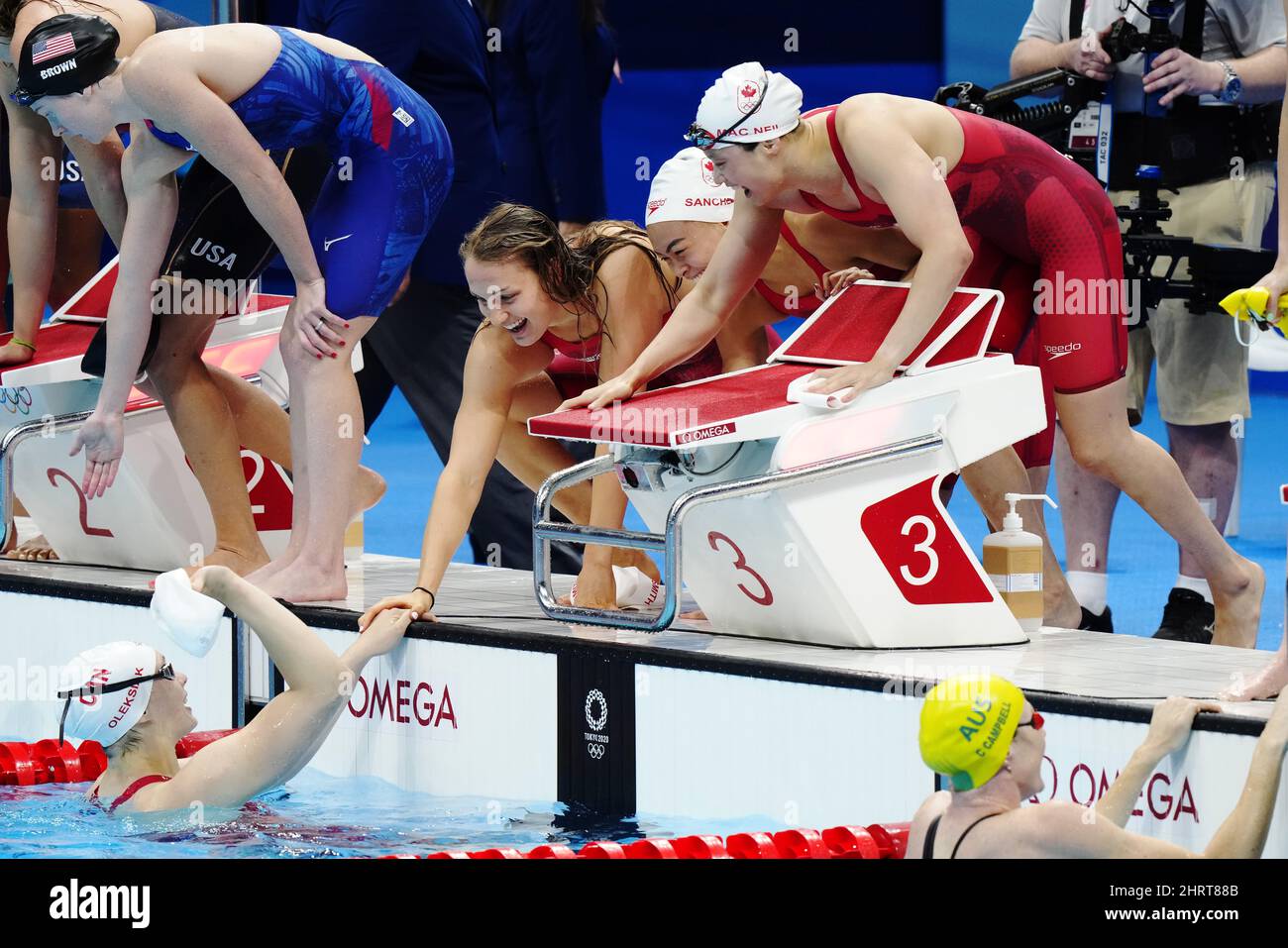 Canada's Rebecca Smith,, Kayla Sanchez, Margaret MacNeil and Penny ...