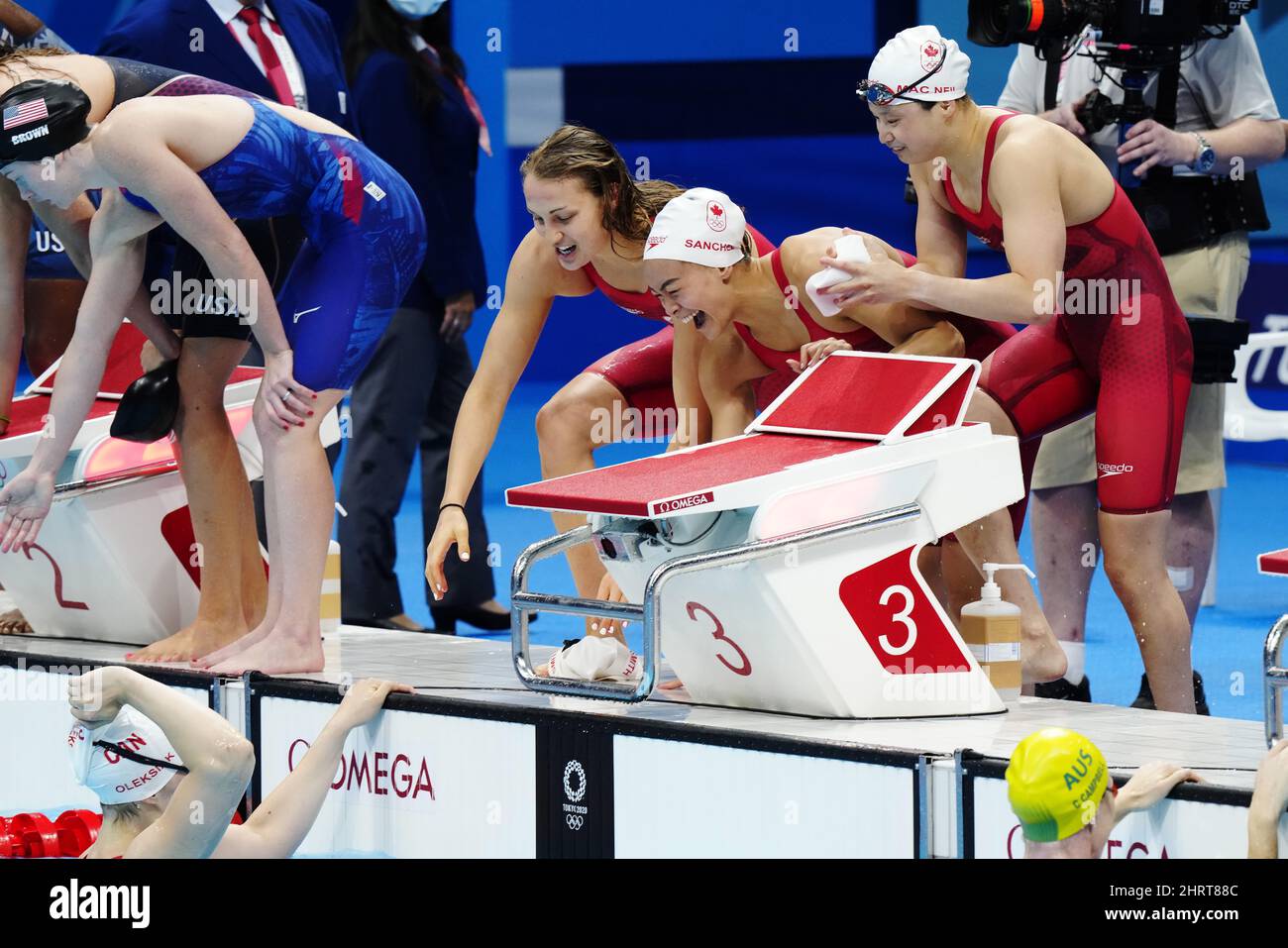 Canada's Rebecca Smith,, Kayla Sanchez, Margaret MacNeil and Penny ...