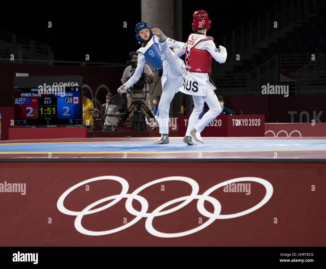 Skylar Park, from Winnipeg, competes against Australiaâ€™s Stacey Hymer ...