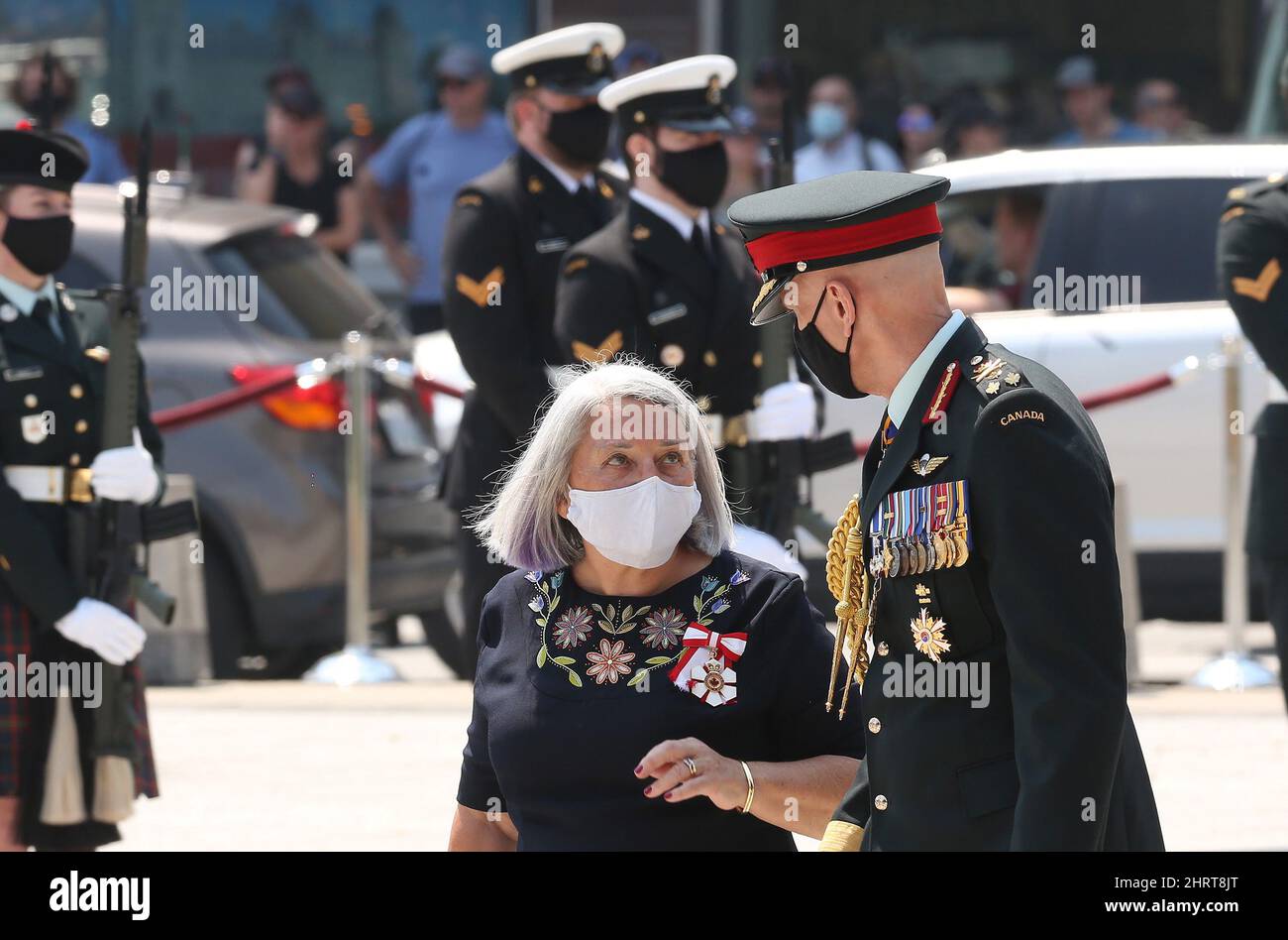 Governor General Mary Simon chats with Chief of Defence Staff, Lt. Gen ...