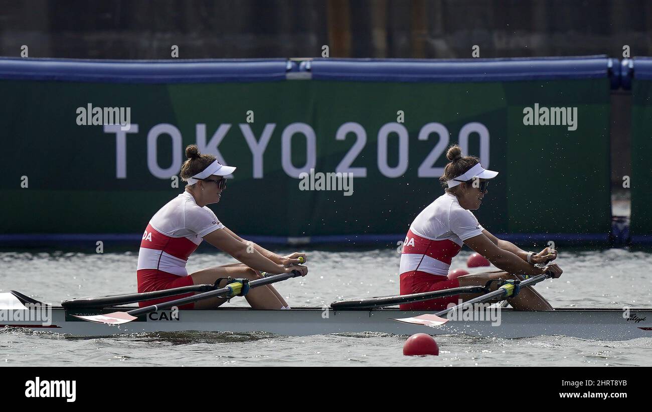 Canada's Gabrielle Smith and Jessica Sevick compete in the women's ...