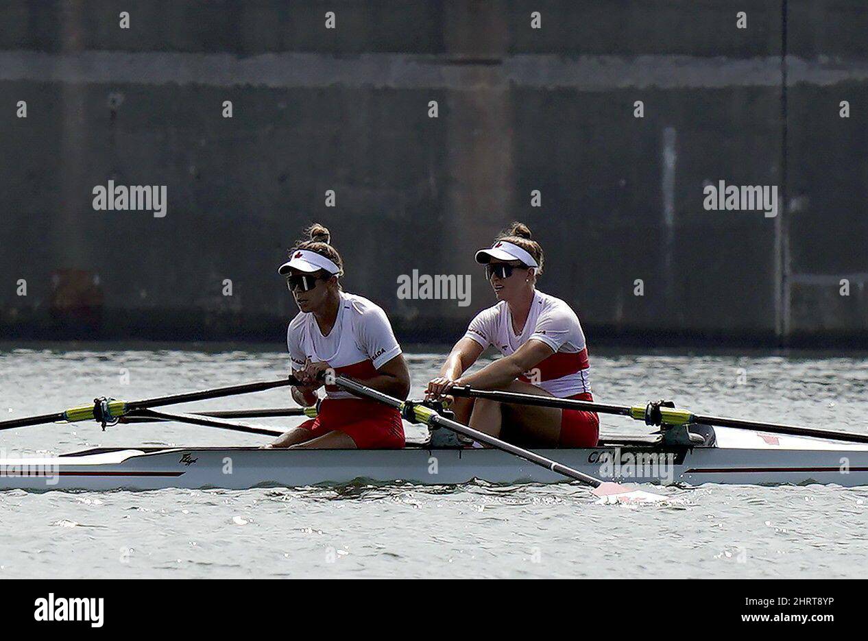 Canada's Gabrielle Smith and Jessica Sevick return to the training area ...