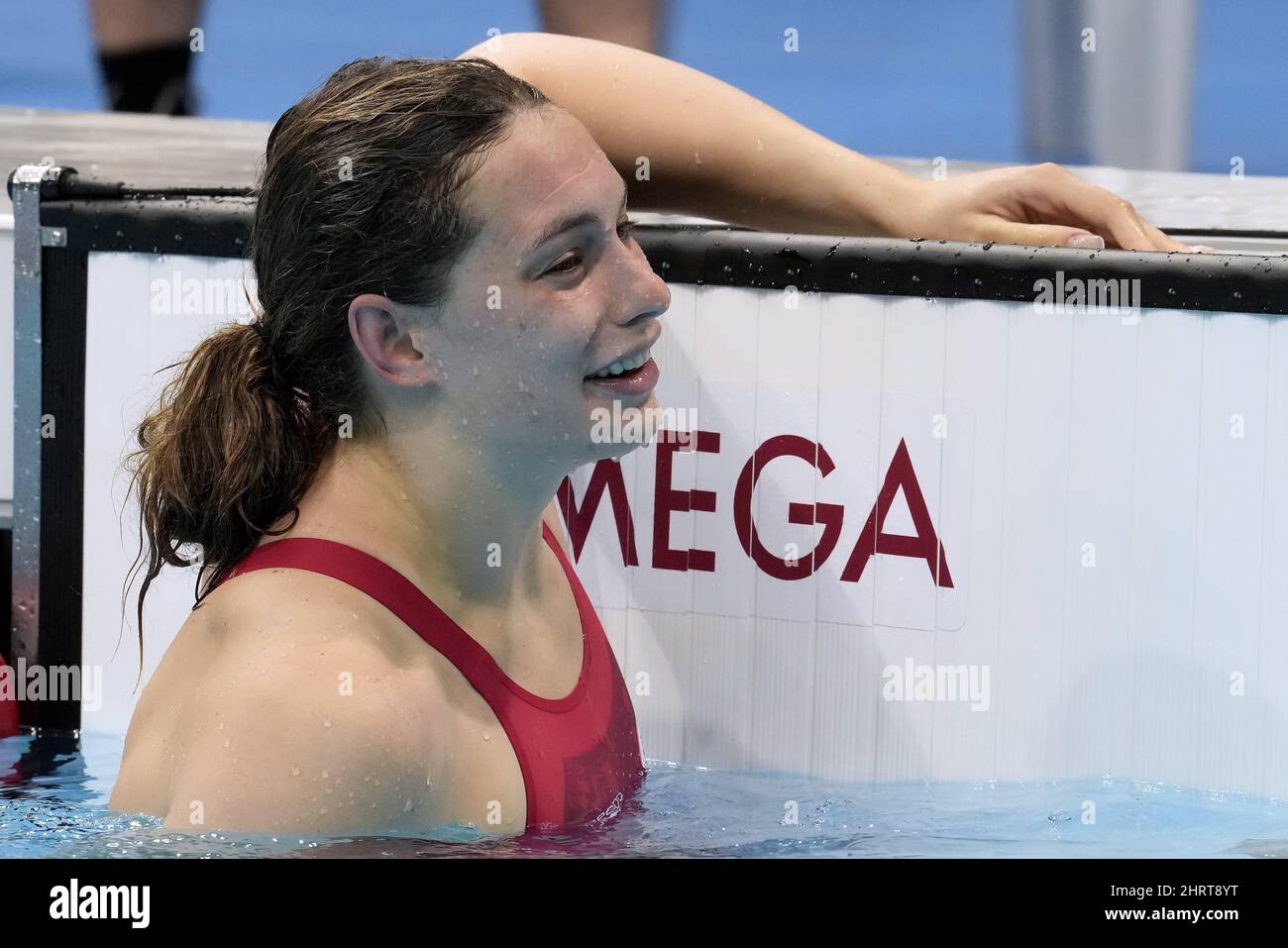 Canada's Penny Oleksiak reacts after swimming to take the bronze medal ...