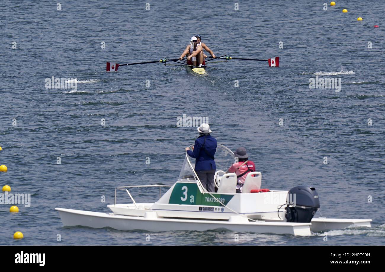 Canada's Kai Langerfeld and Conlin McCabe compete in the men's pair ...