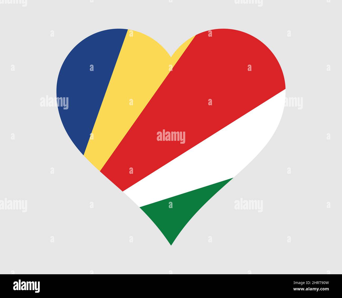 Seychelles Heart Flag. Seychellois Seychelloise Love Shape Country ...