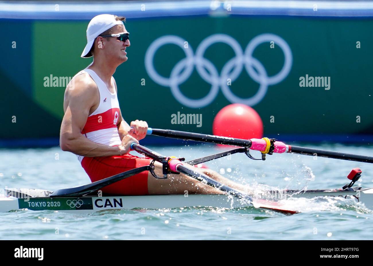Canada's Trevor Jones competes in the men's single sculls rowing final ...