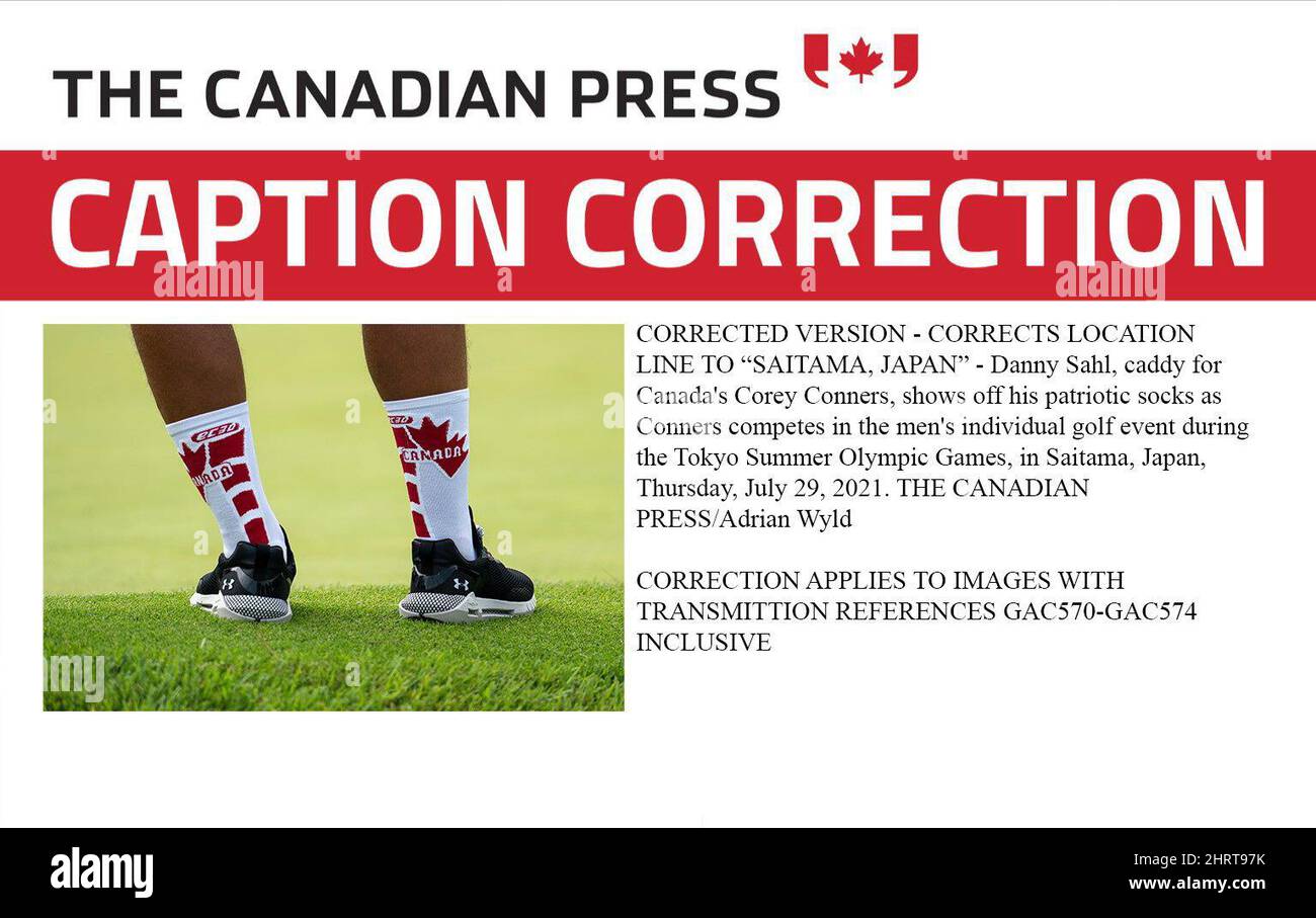 Danny Sahl, caddy for Canada's Corey Conners, shows off his patriotic ...