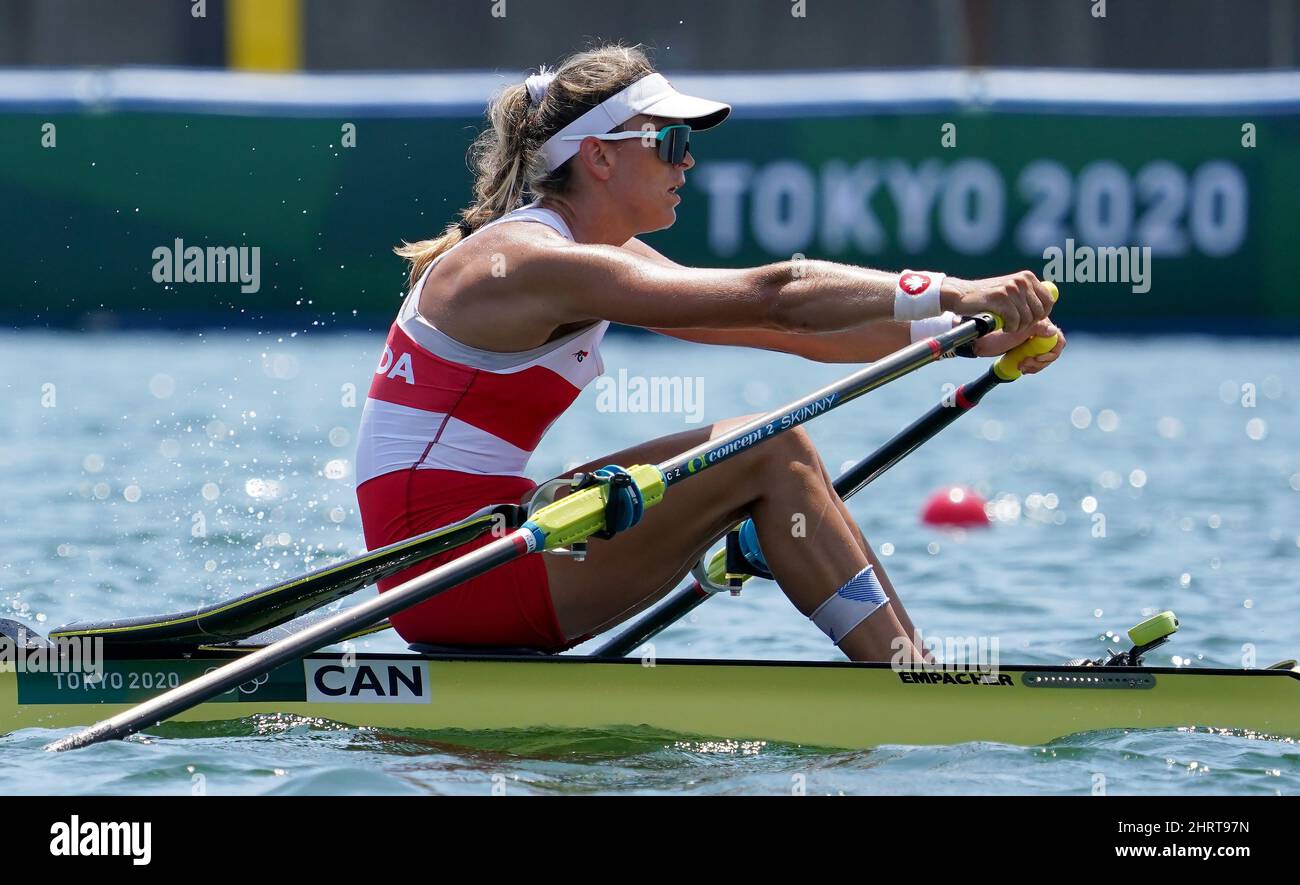 Canada's Carling Zeeman competes in the women's single sculls rowing ...
