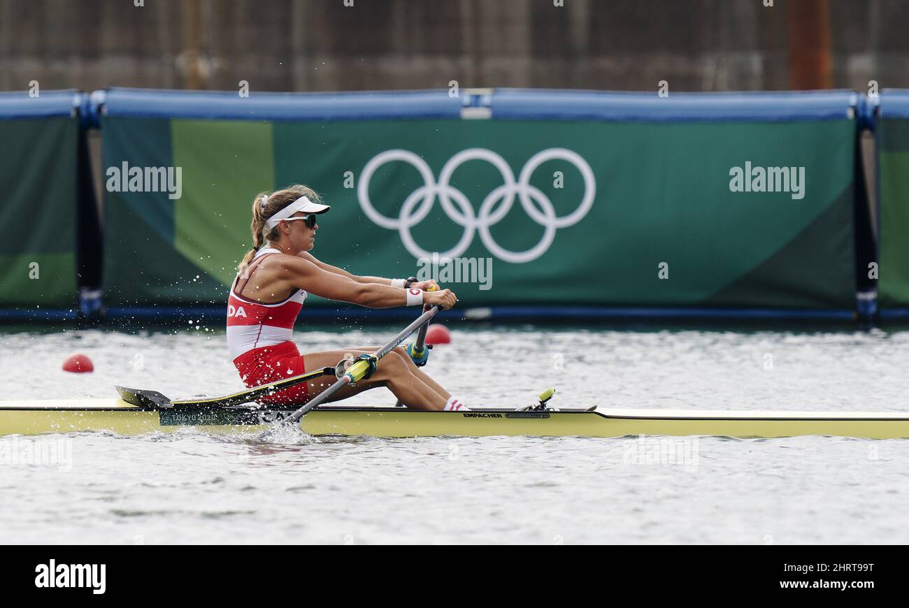 Canada's Carling Zeeman competes in the women's single sculls final B ...