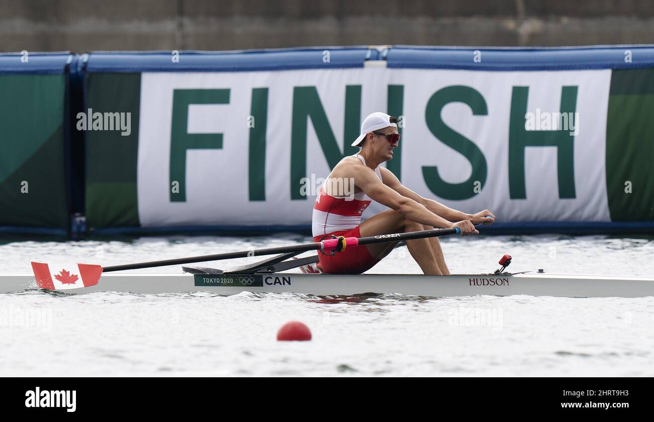Canada's Trevor Jones competes in the men's single sculls final B ...