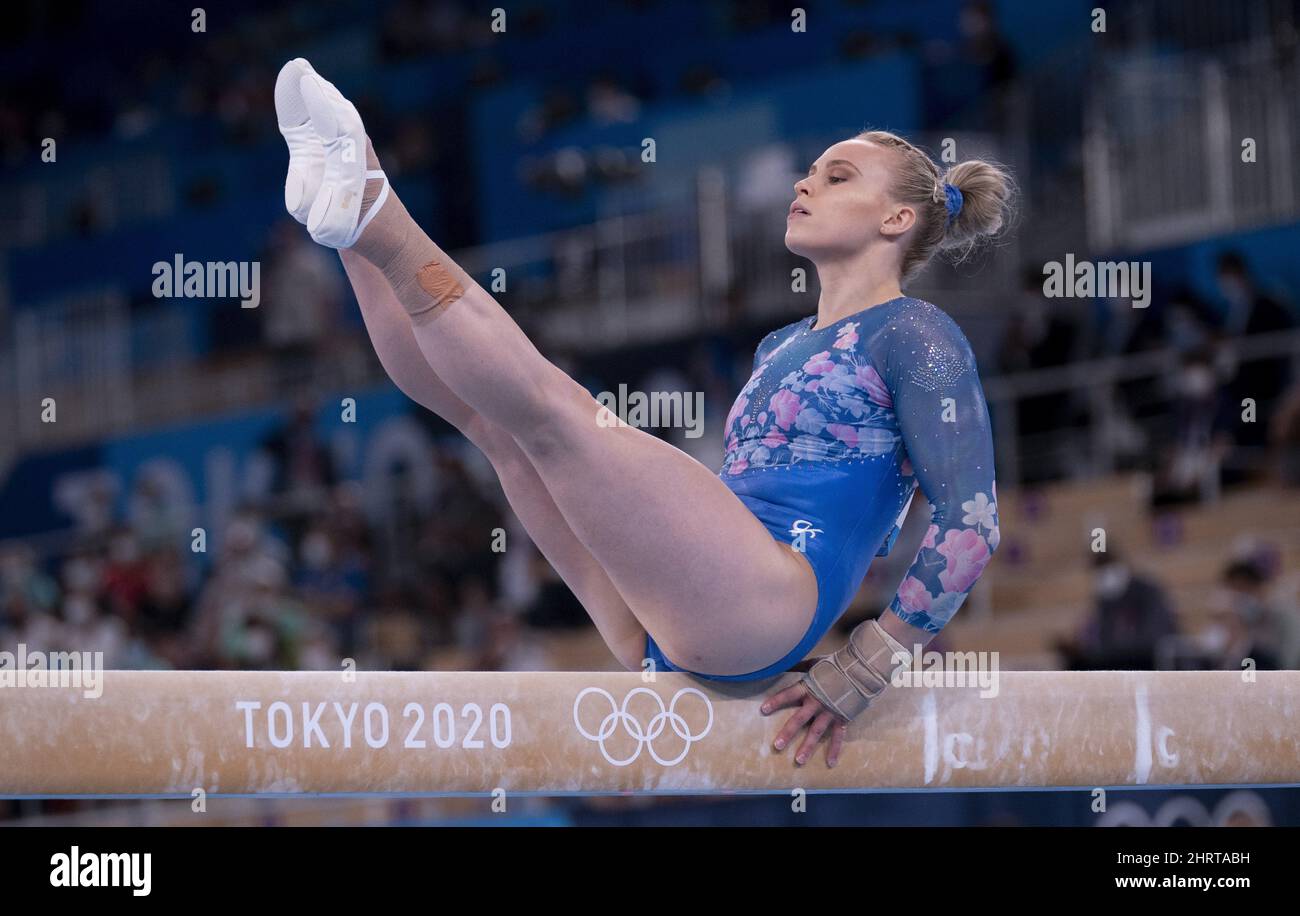 Canadian gymnast Ellie Black, from Halifax, competes in the balance ...