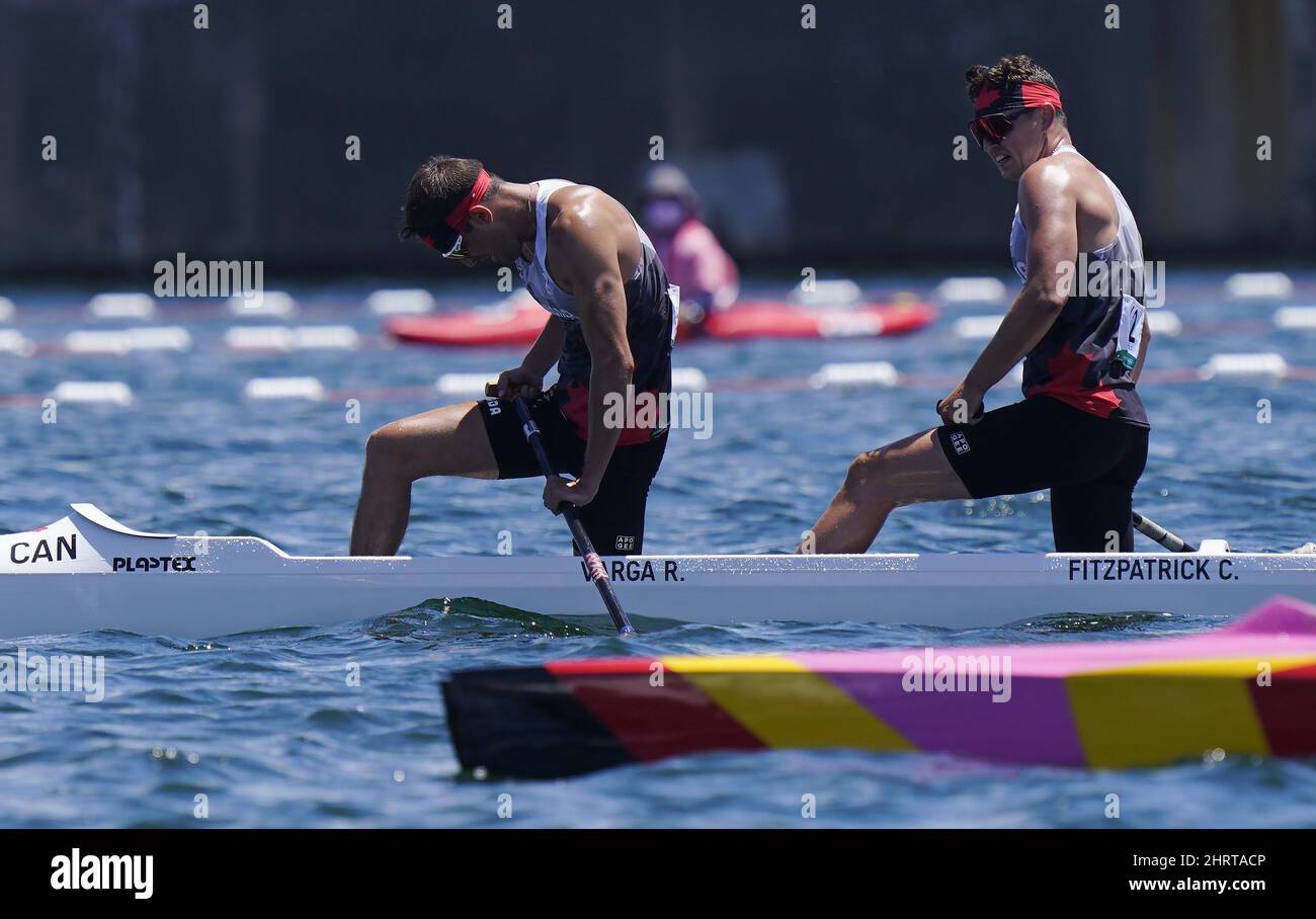 Canada's Roland Varga and Connor Fitzpatrick catch their breath after ...