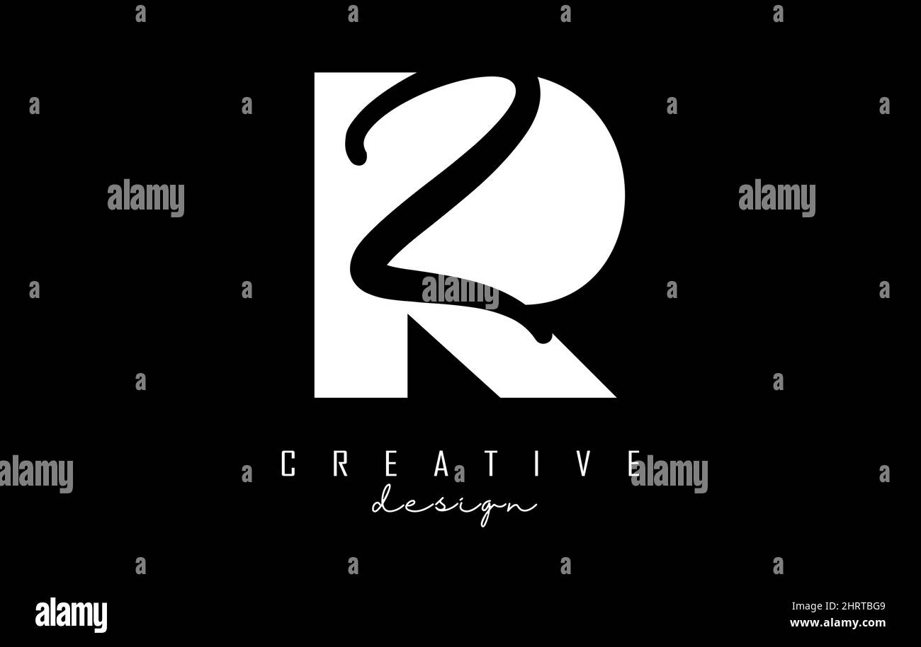 White and Black Letters RZ logo with a minimalist design. Letters R and ...
