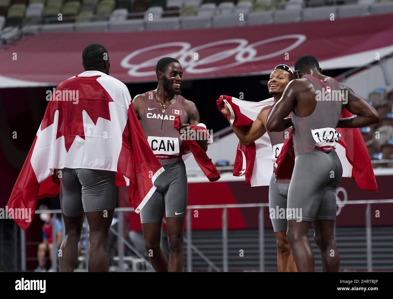 Canada's Jerome Blake, Brendon Rodney, Andre De Grasse and Aaron Brown ...