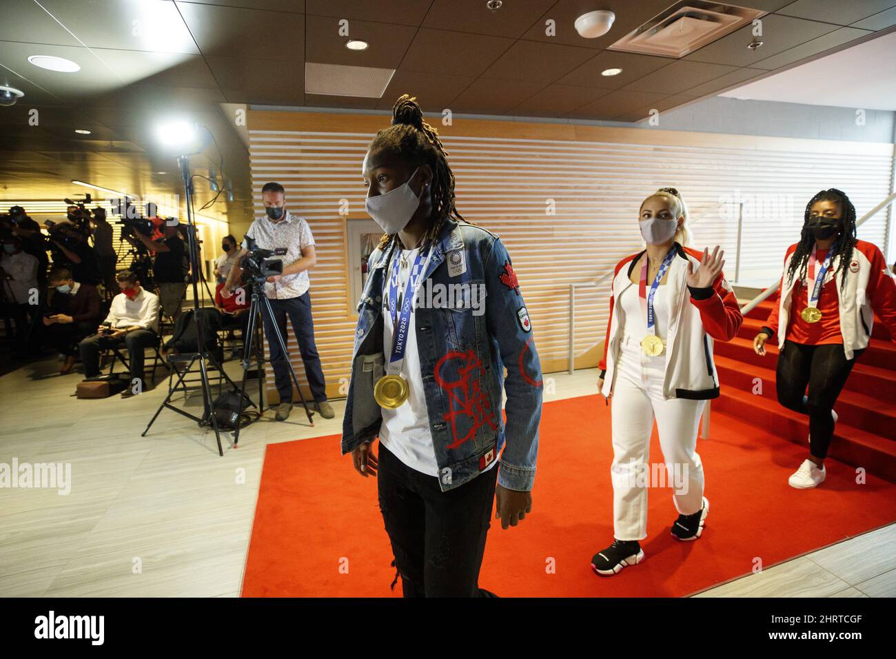 From left, Canadian women's soccer players Kadeisha Buchanan, Adriana ...