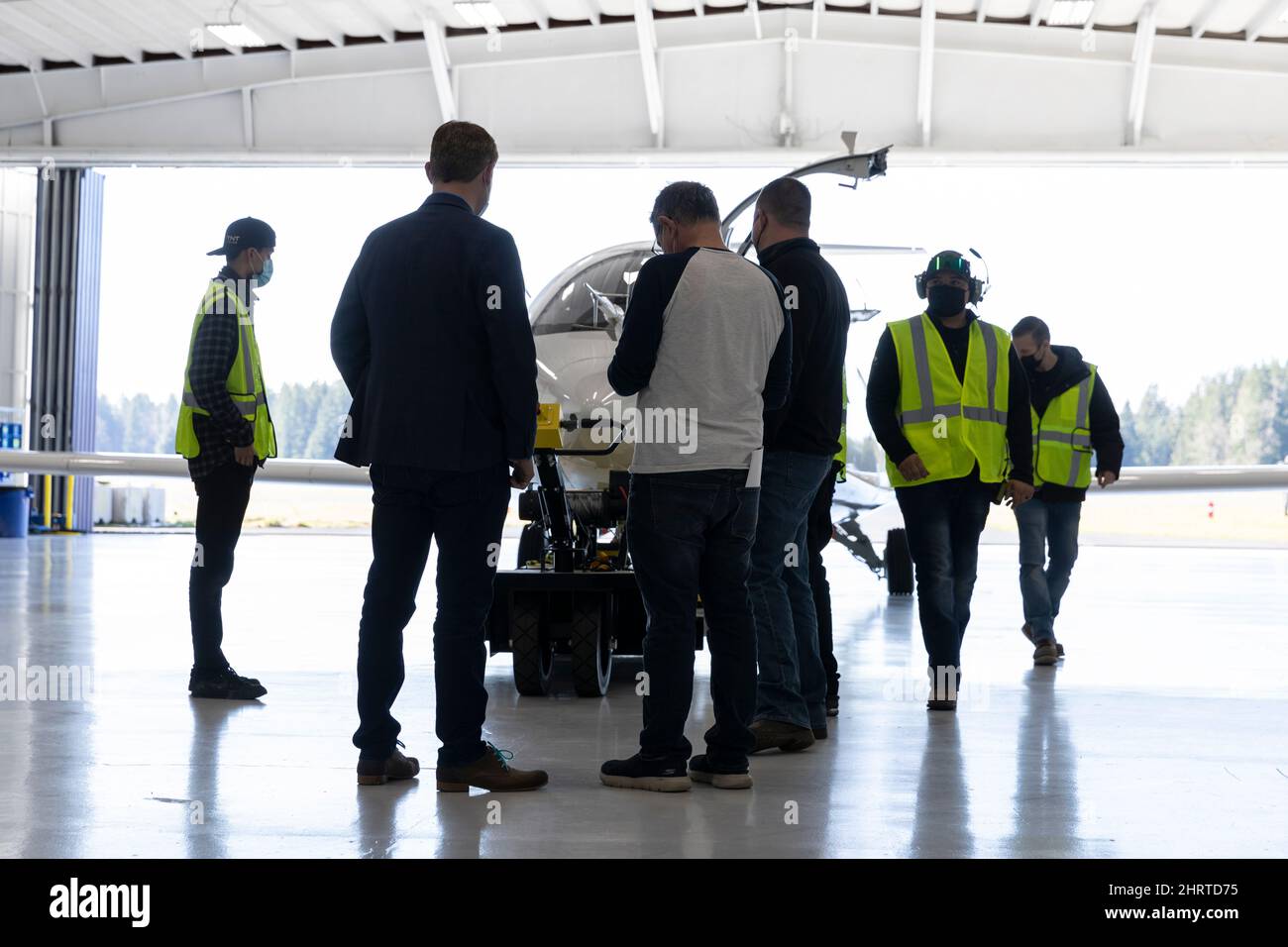Arlington, Washington, USA. 25th February, 2022. Greg Davis (second ...