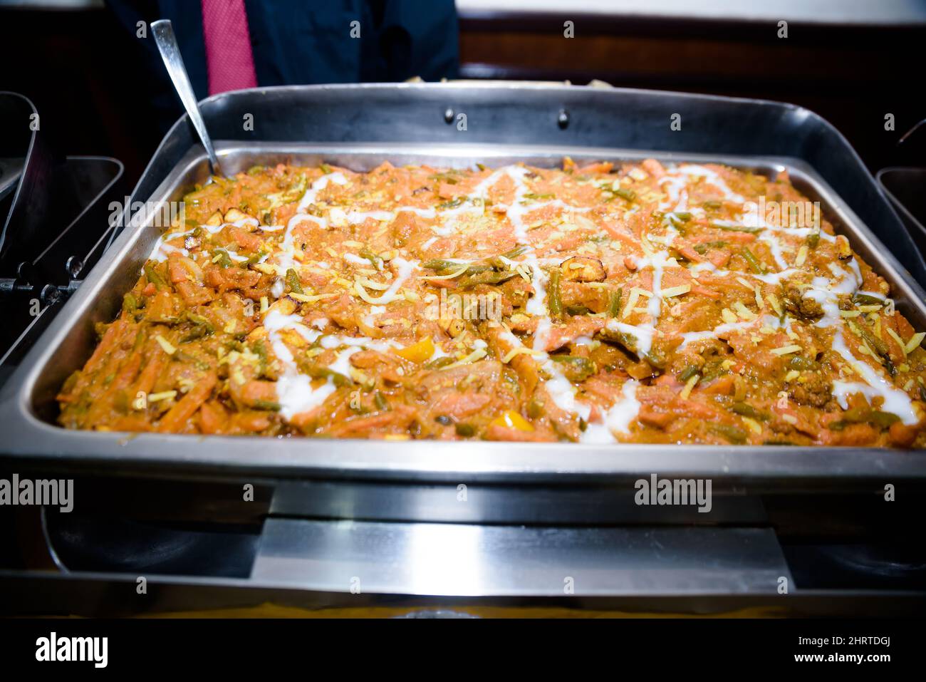 indian wedding buffet table meal chicken curry with coconut milk Stock ...