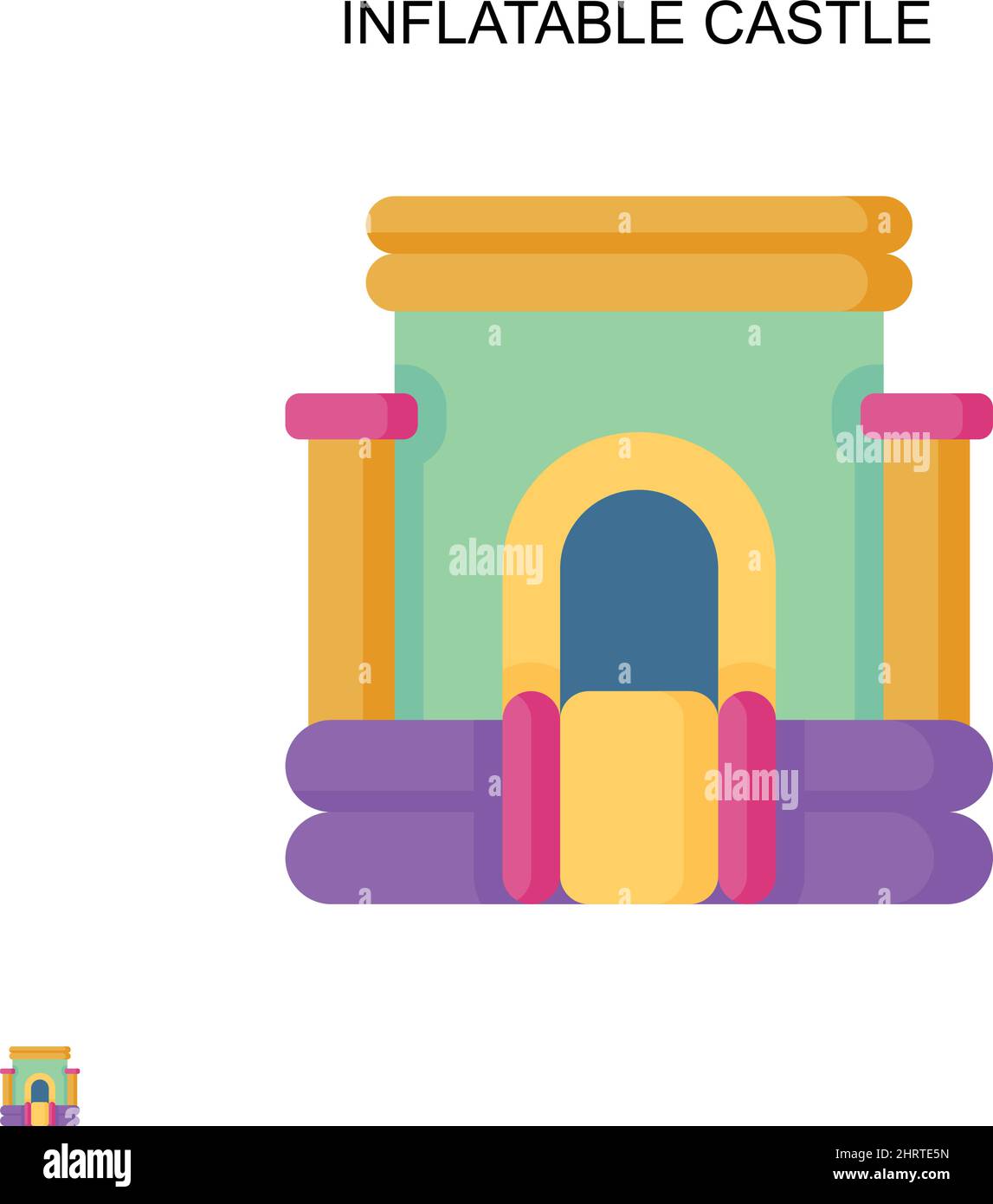 Inflatable castle Simple vector icon. Illustration symbol design ...