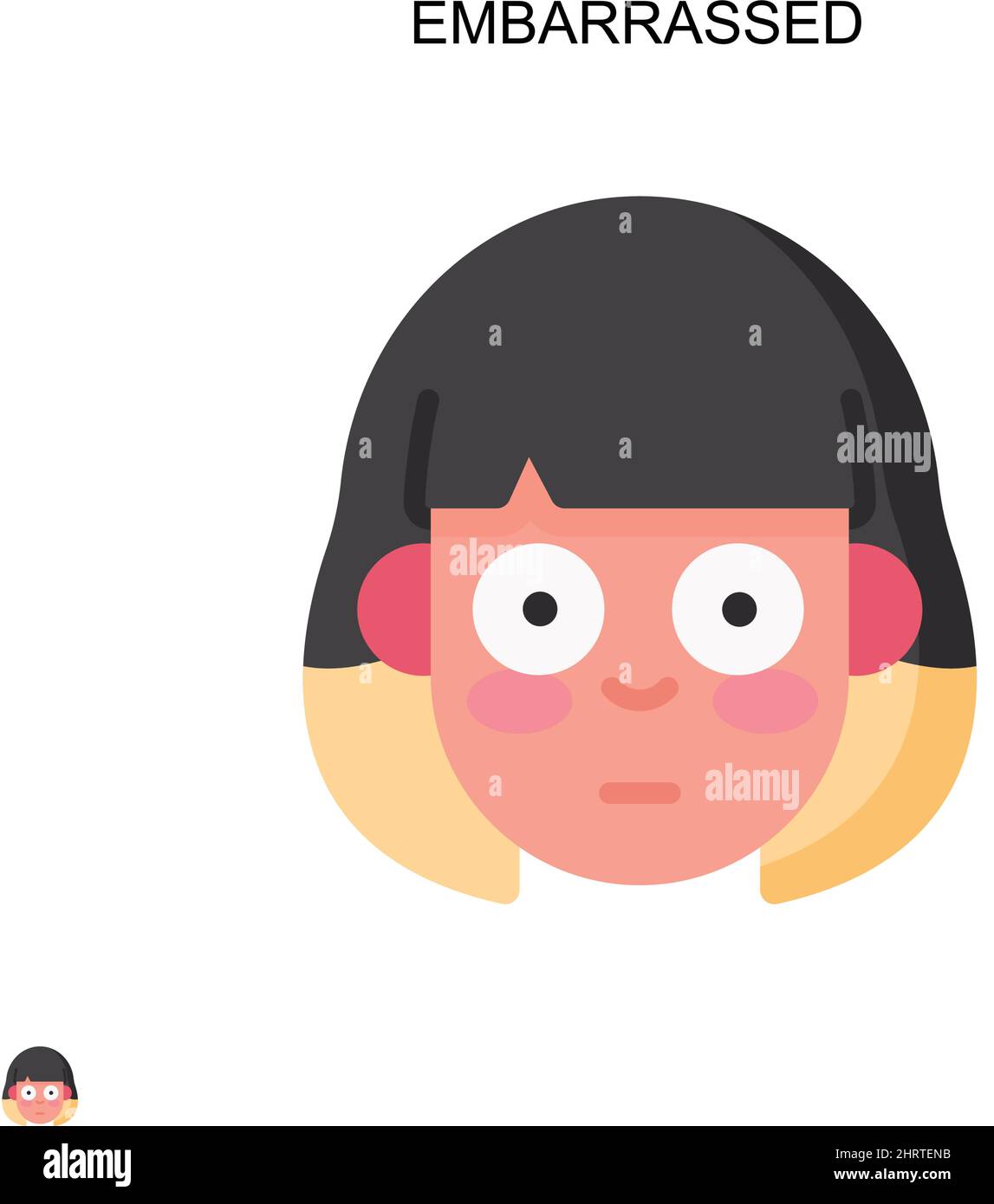 Embarrassed Simple vector icon. Illustration symbol design template for ...