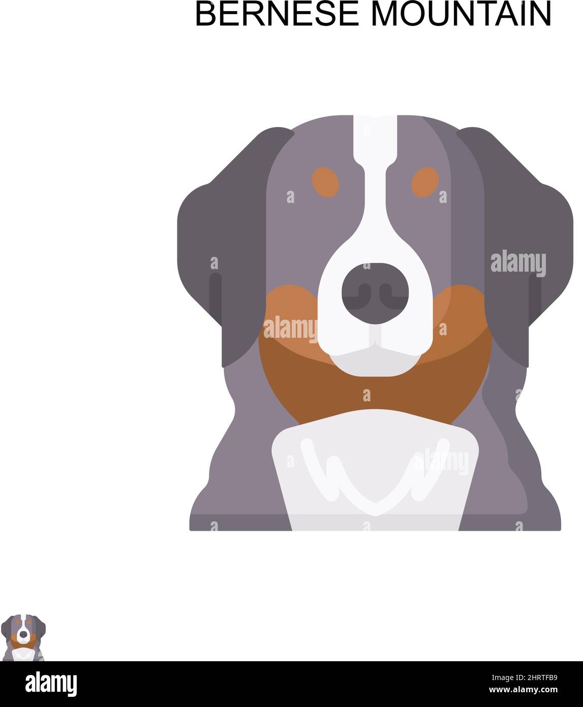 Bernese mountain Simple vector icon. Illustration symbol design ...