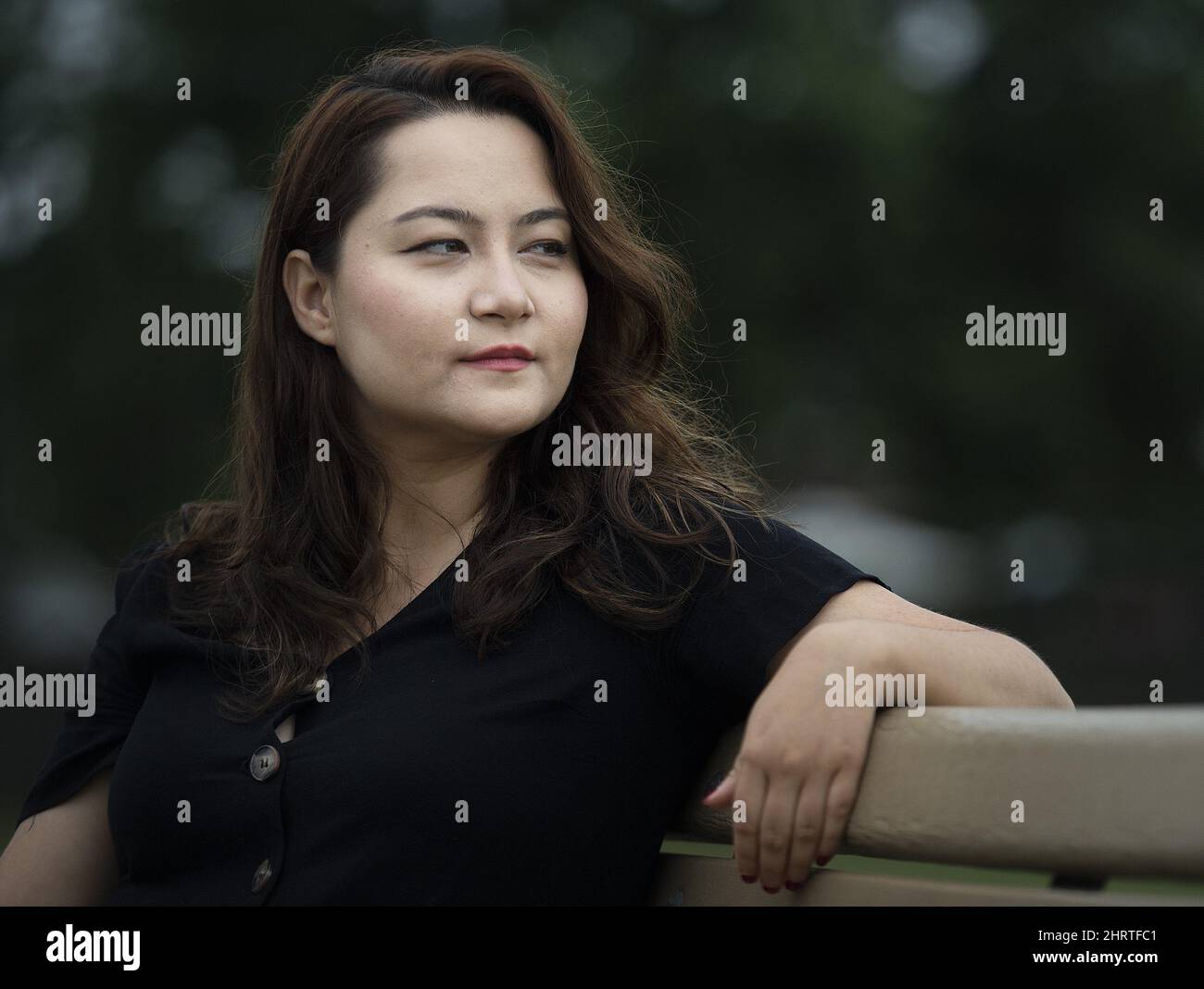 Fakhria Rezaie poses near her home in Brossard, Que., Tuesday, August ...