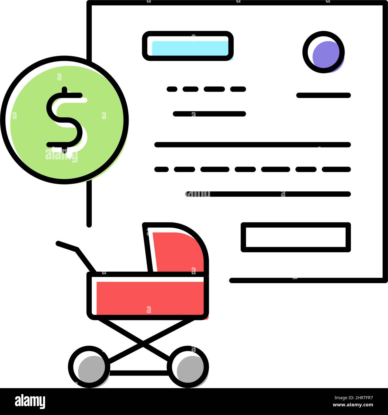 pregnancy allowance color icon vector illustration Stock Vector Image ...