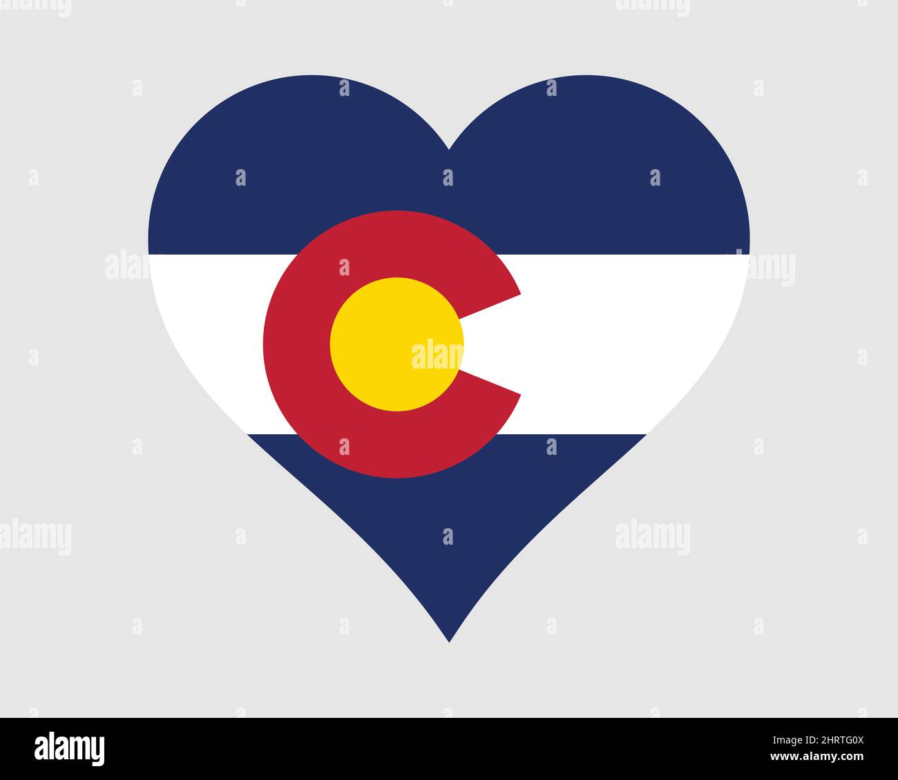 Colorado USA Heart Flag. CO US Love Shape State Flag. Colorado United ...