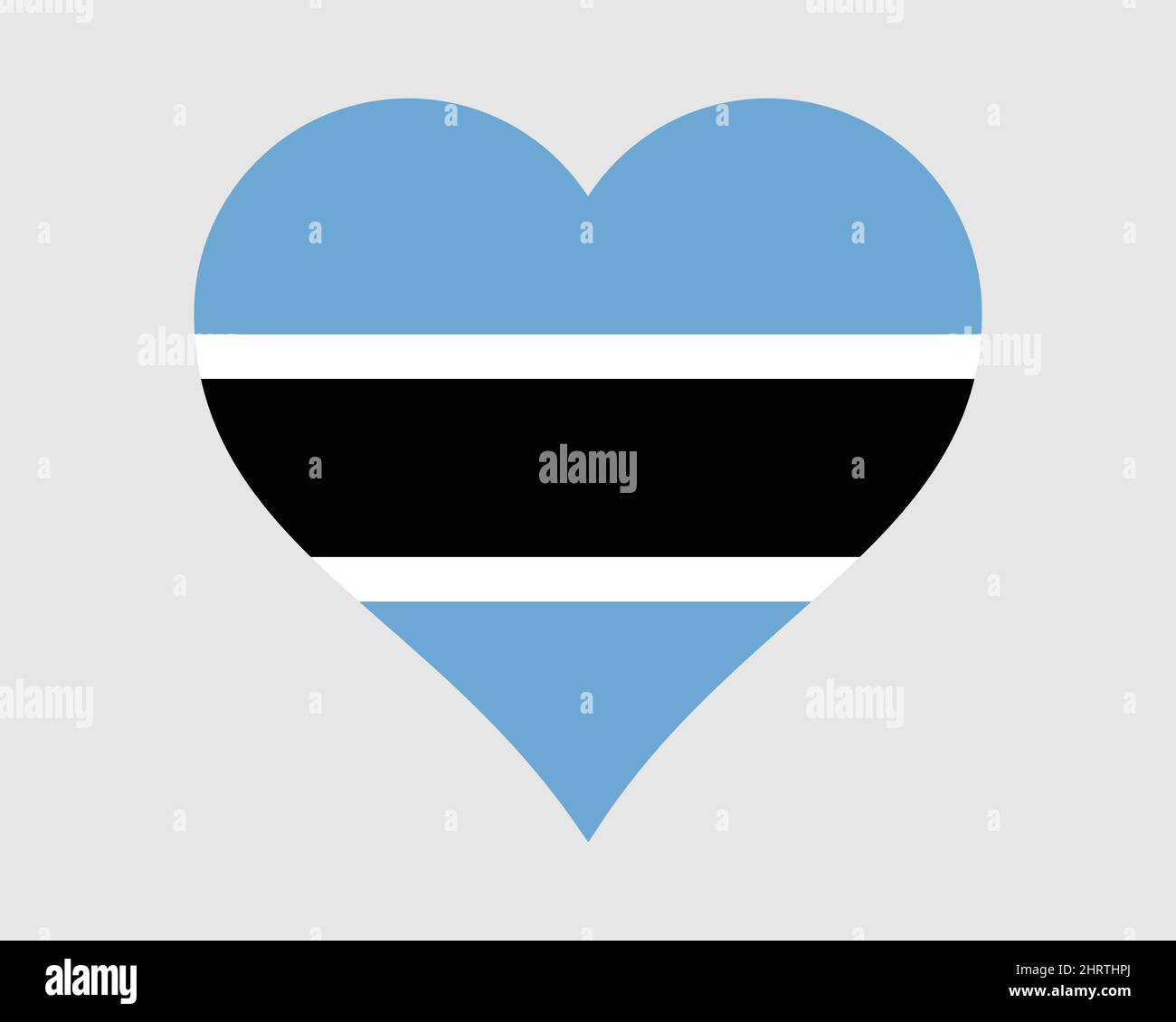 Botswana Heart Flag. Batswana Motswana Love Shape Country Nation ...