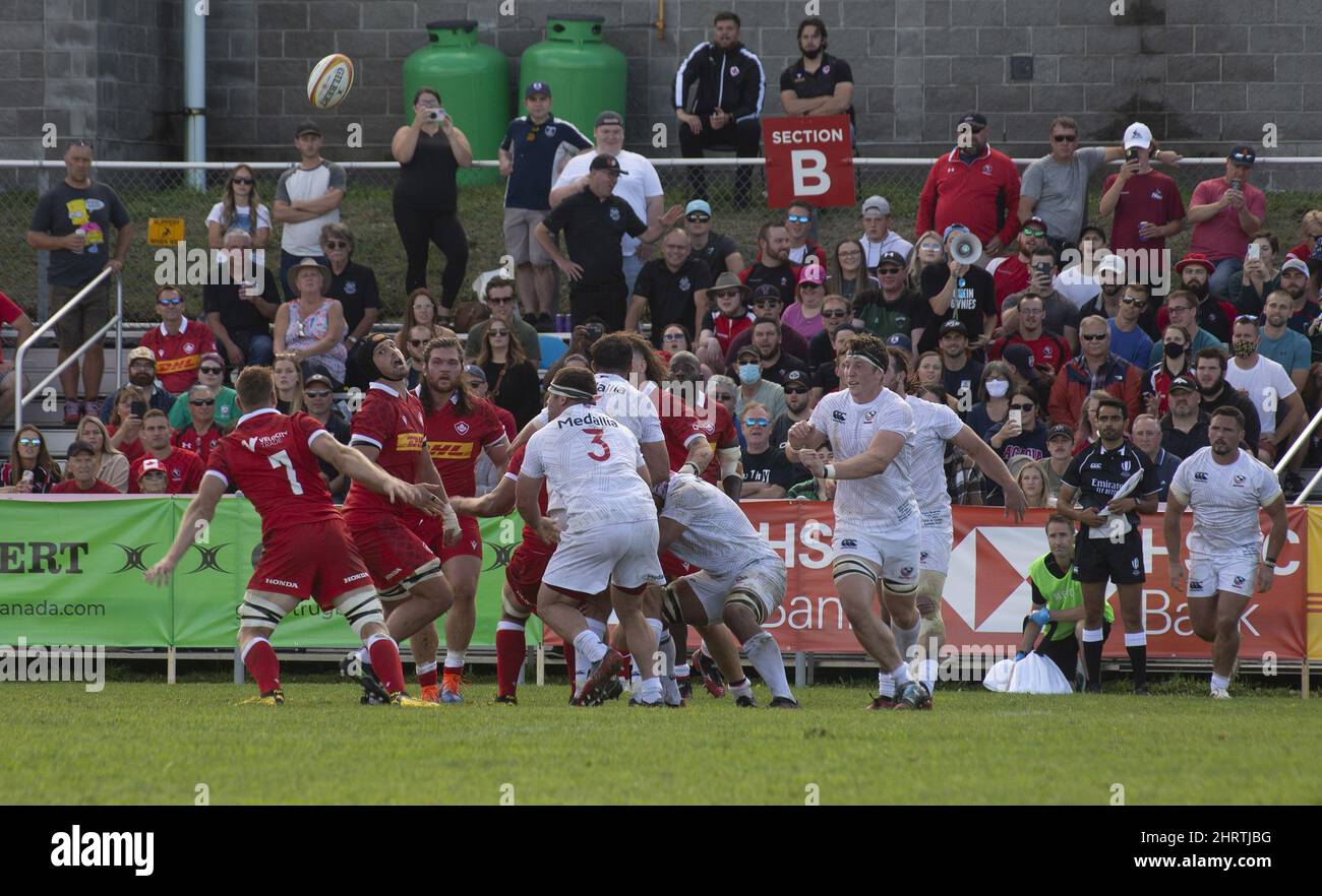Canada play the US Eagles during the first match of the Rugby World Cup ...