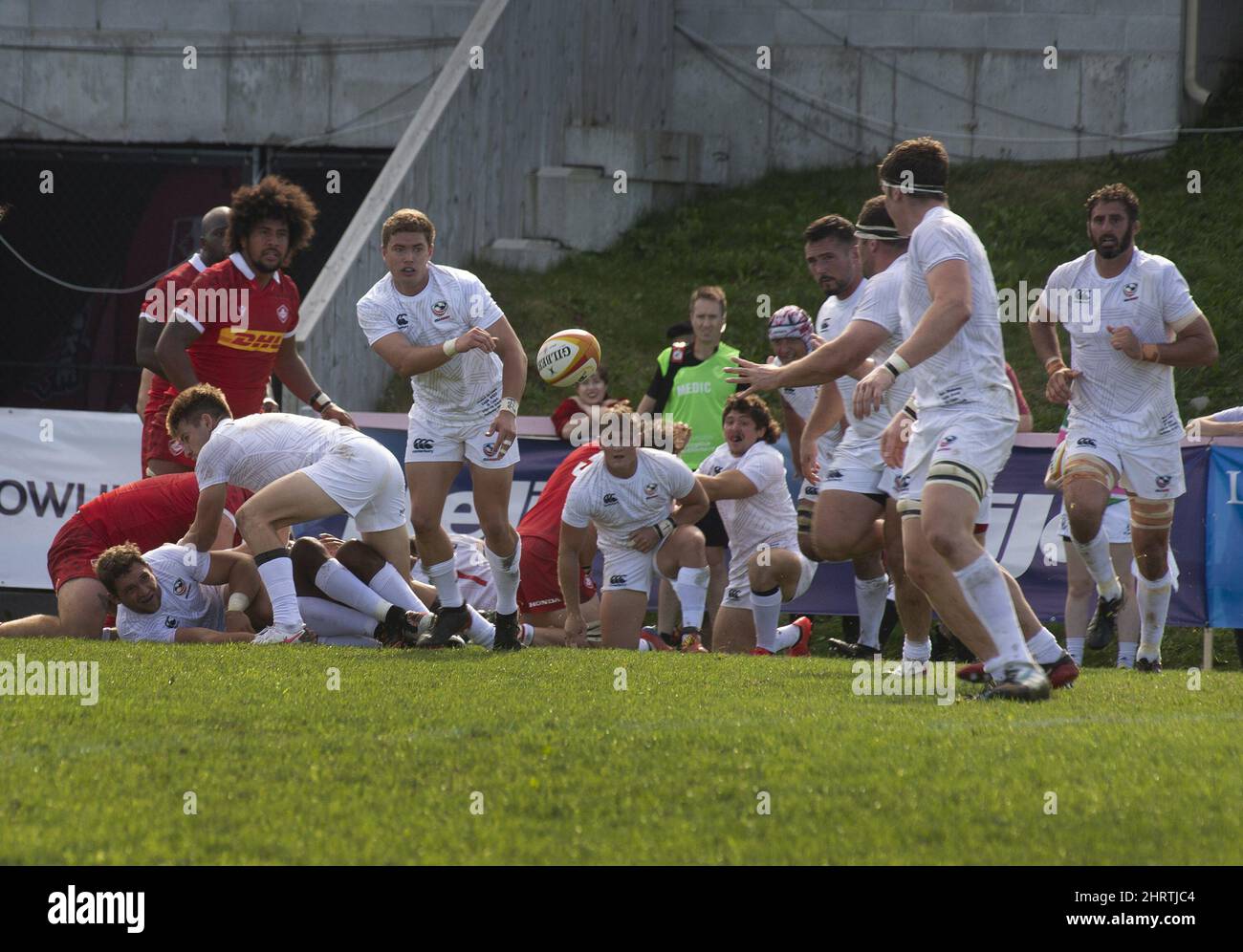 Canada play the US Eagles during the first match of the Rugby World Cup ...