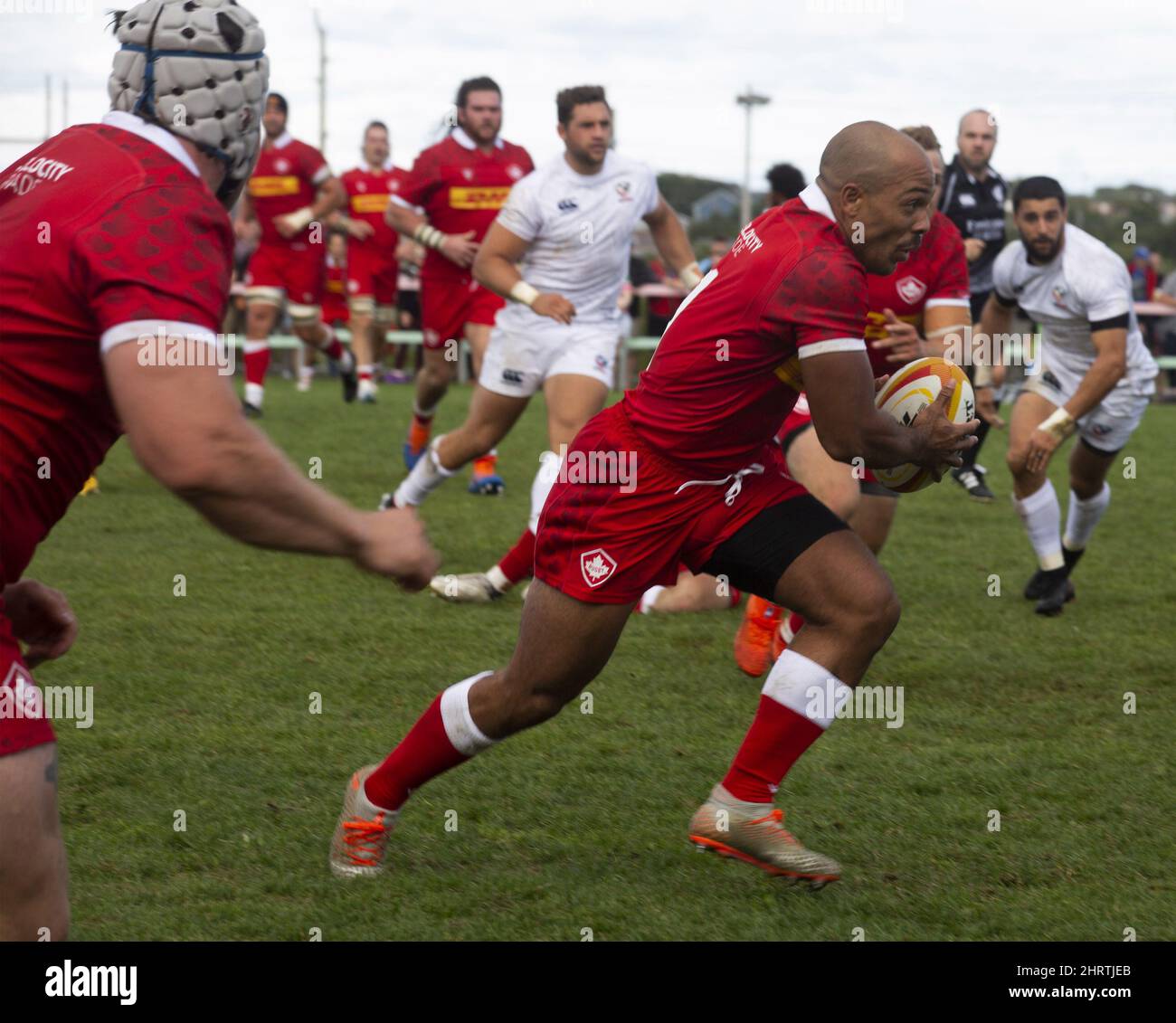 Canada's Mika Kruse Wing takes control of the ball as Canada play the ...