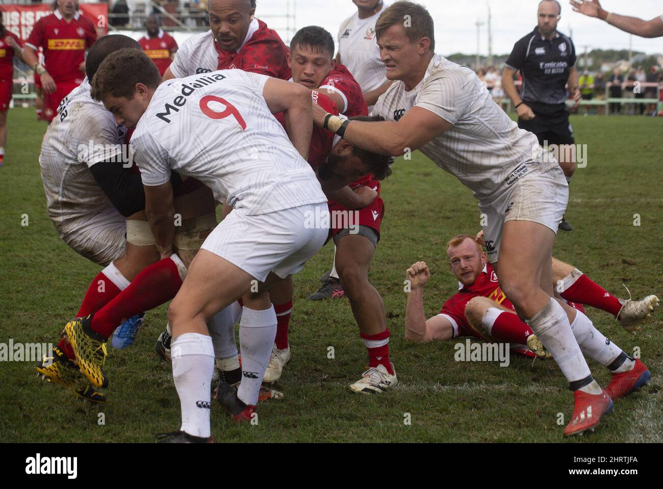 Canada play the US Eagles during the first match of the Rugby World Cup ...