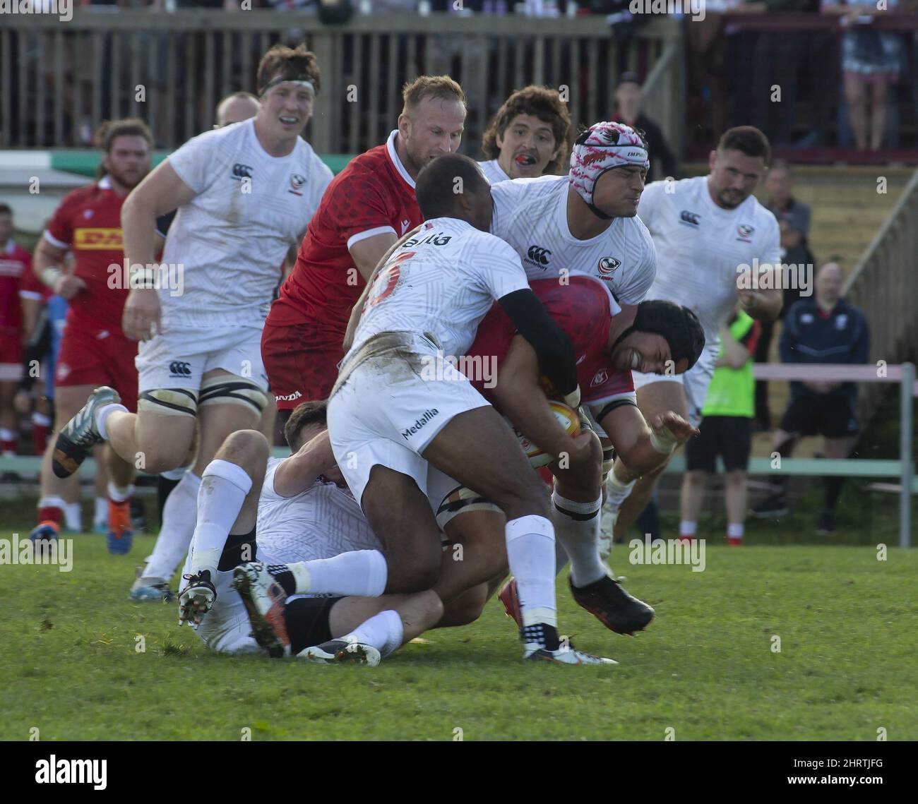 Canada play the US Eagles during the first match of the Rugby World Cup ...