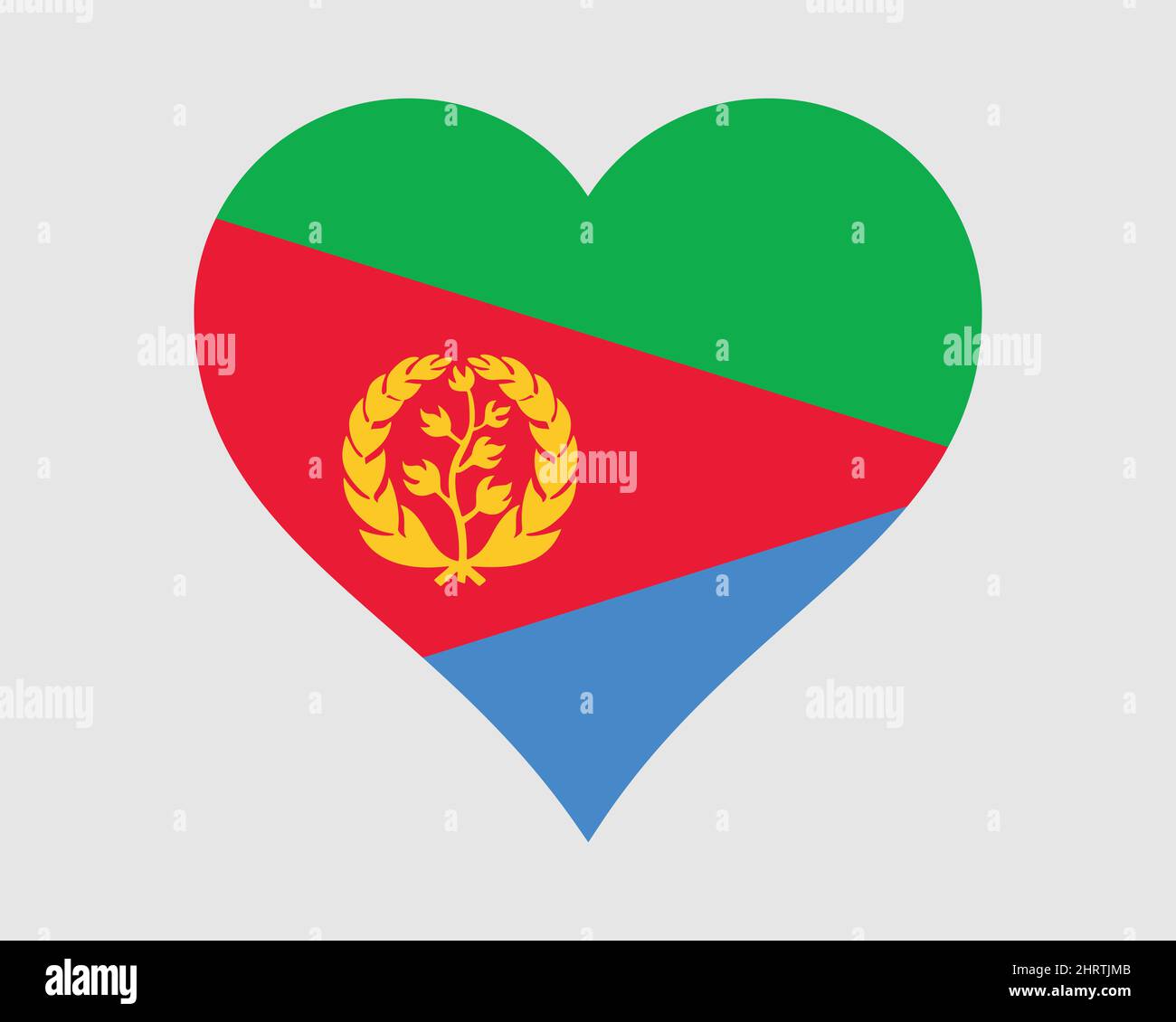 Eritrea Heart Flag Eritrean Love Shape Country Nation National Flag