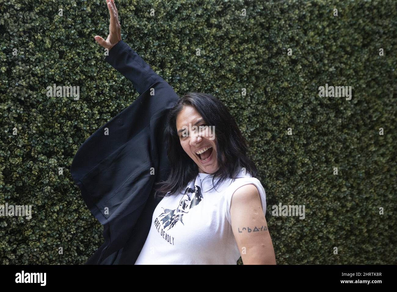 Gail Maurice is photographed after she walks the red carpet as she ...