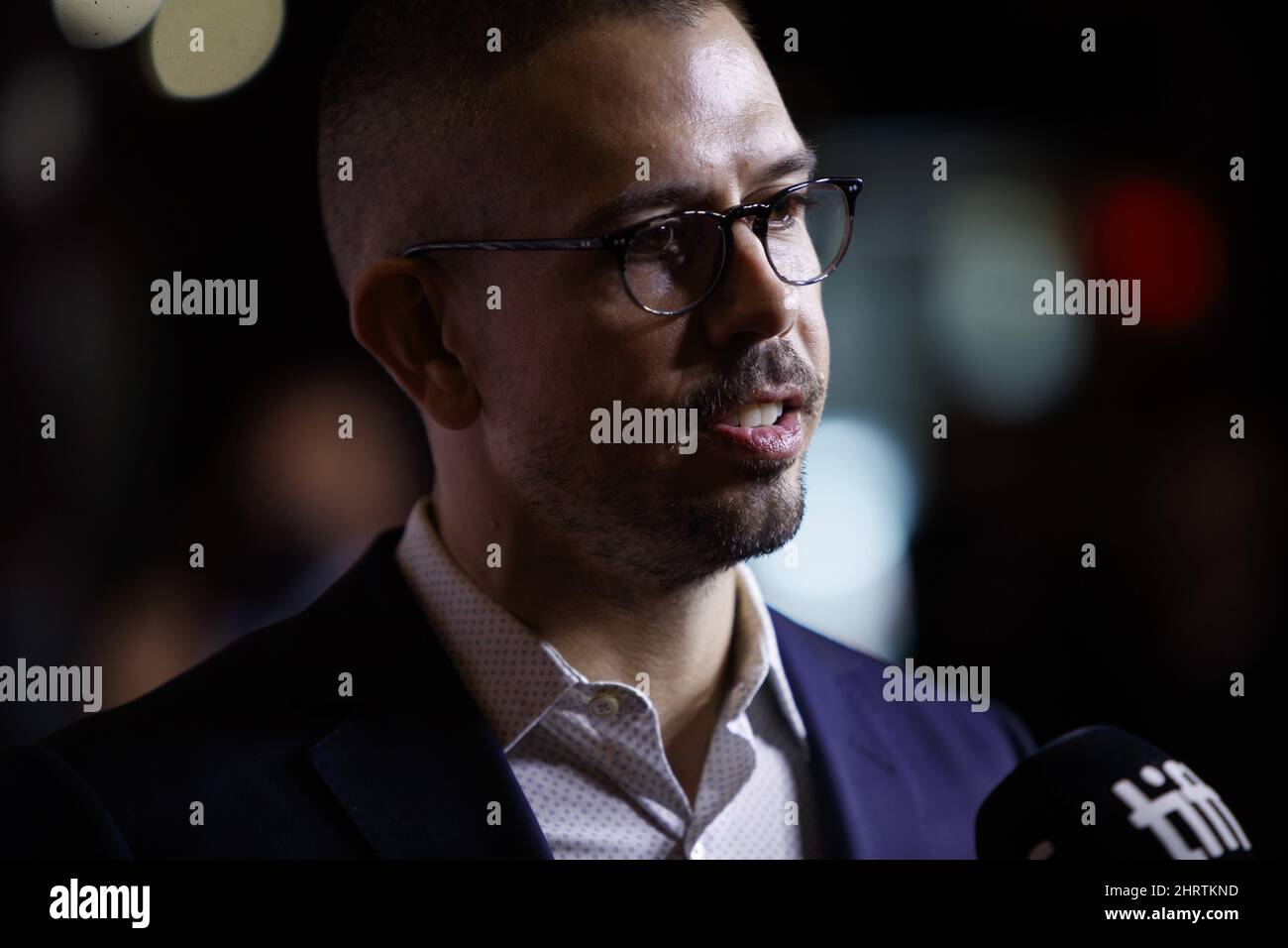 Director Stephen Karam speaks to media on the red carpet prior to the ...