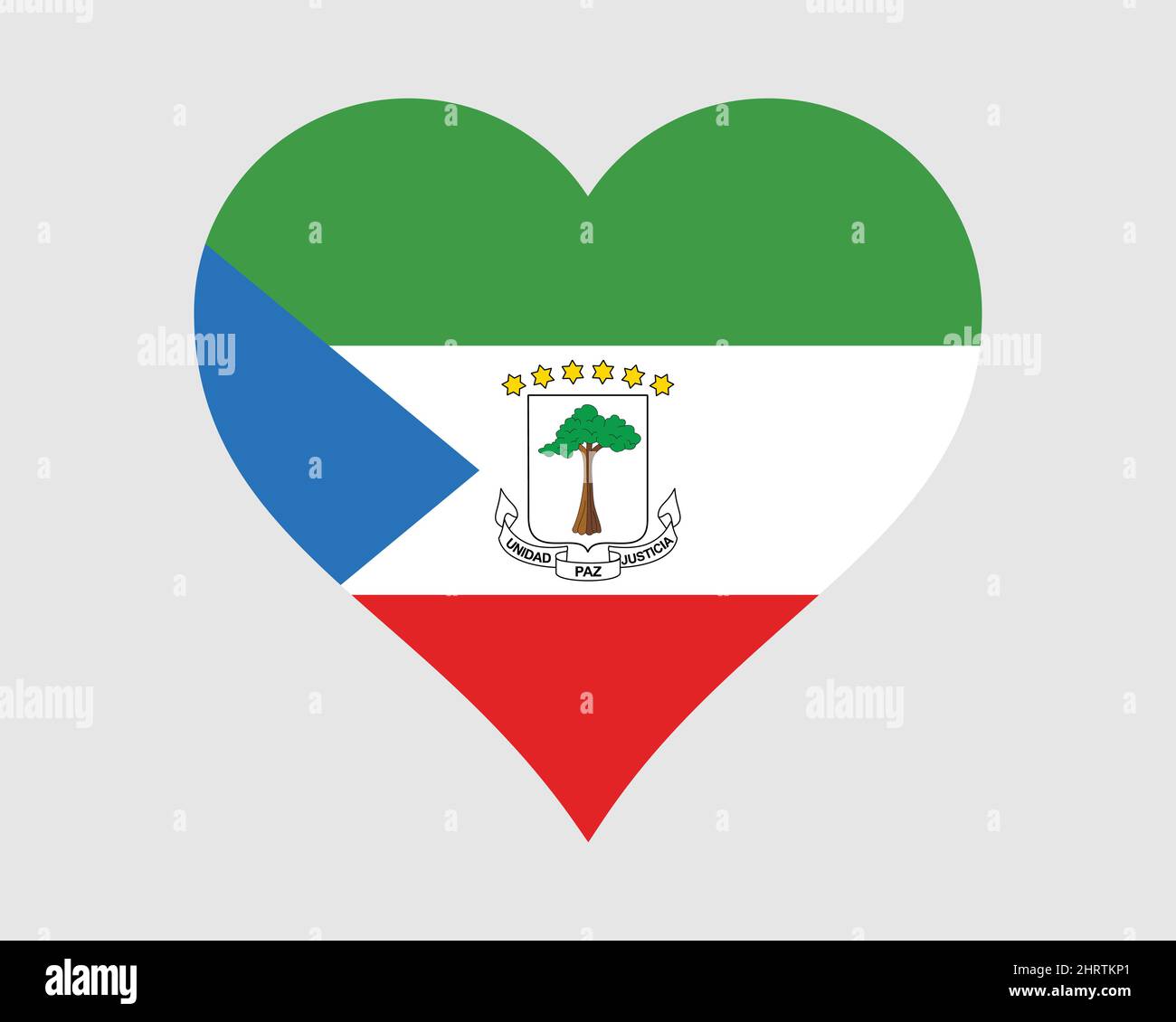 Equatorial Guinea Heart Flag. Equatoguinean Love Shape Country Nation ...