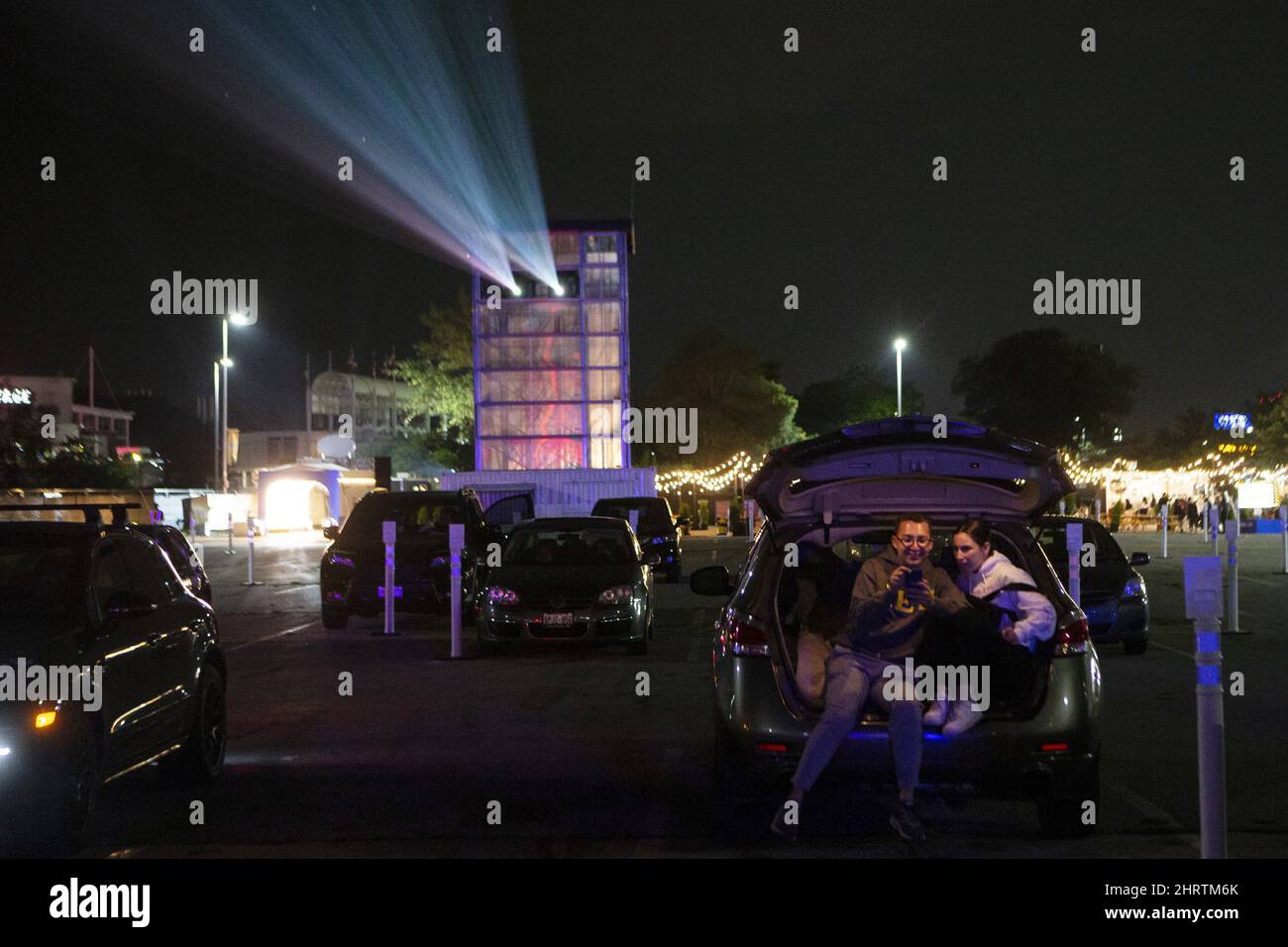 Movie goers attend a drive-in screening at the Toronto International ...