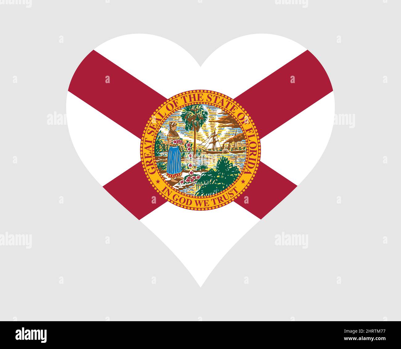 Florida USA Heart Flag. FL US Love Shape State Flag. Florida United ...