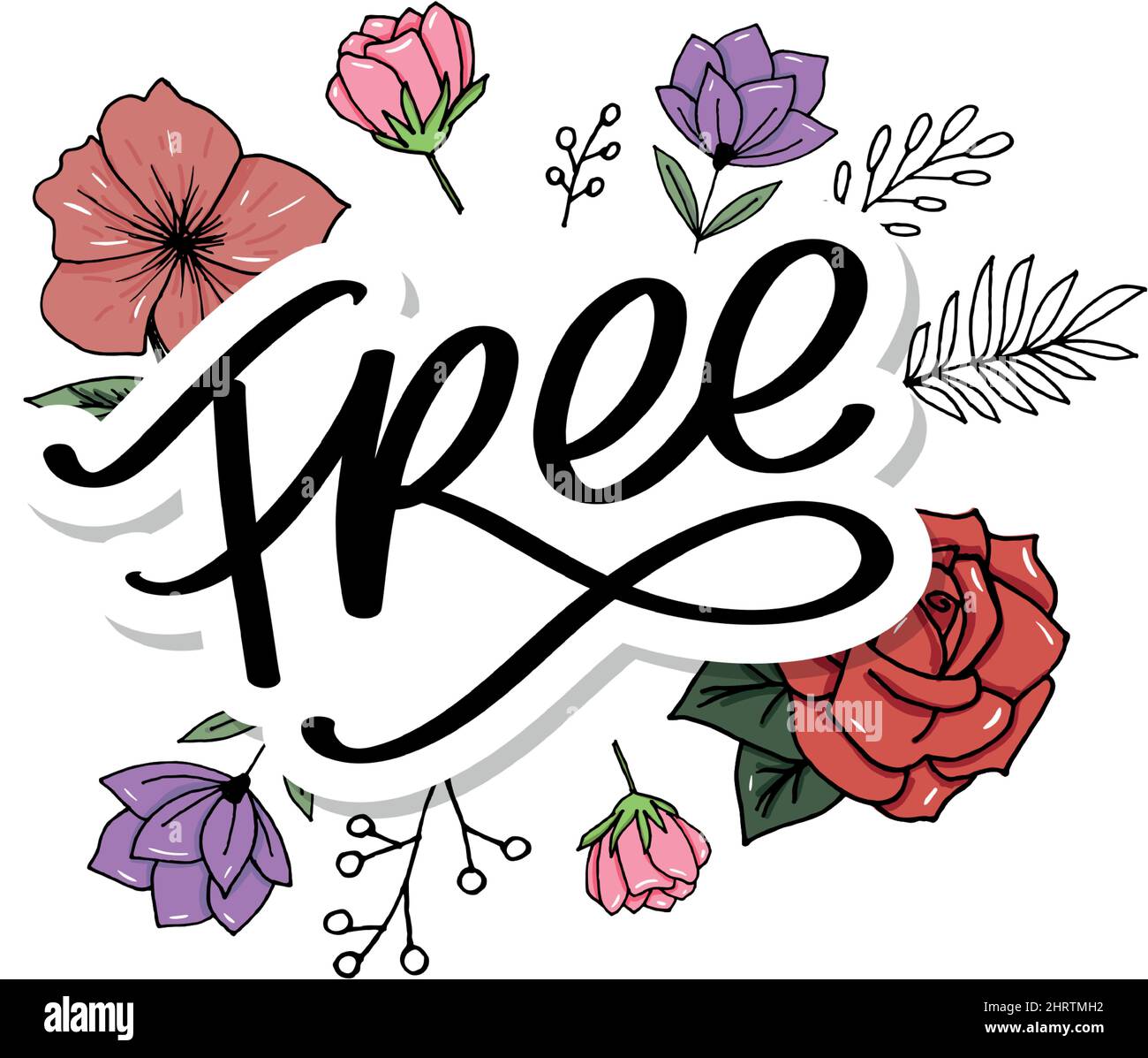 Free hand written lettering. Vector calligraphy Stock Vector Image ...