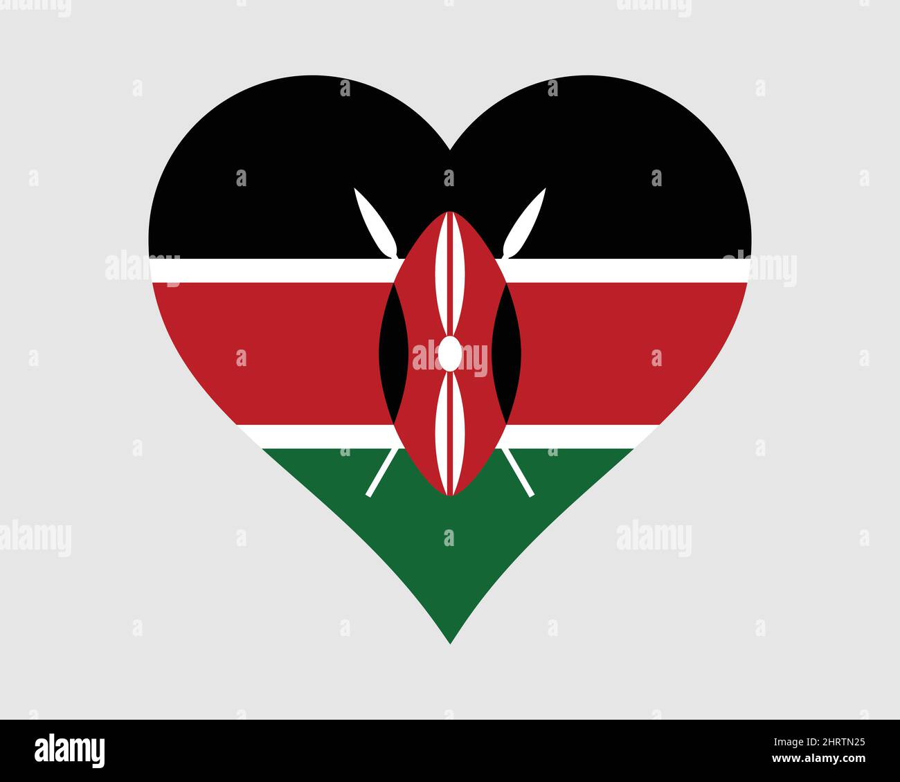 Kenya Heart Flag. Kenyan Love Shape Country Nation National Flag ...