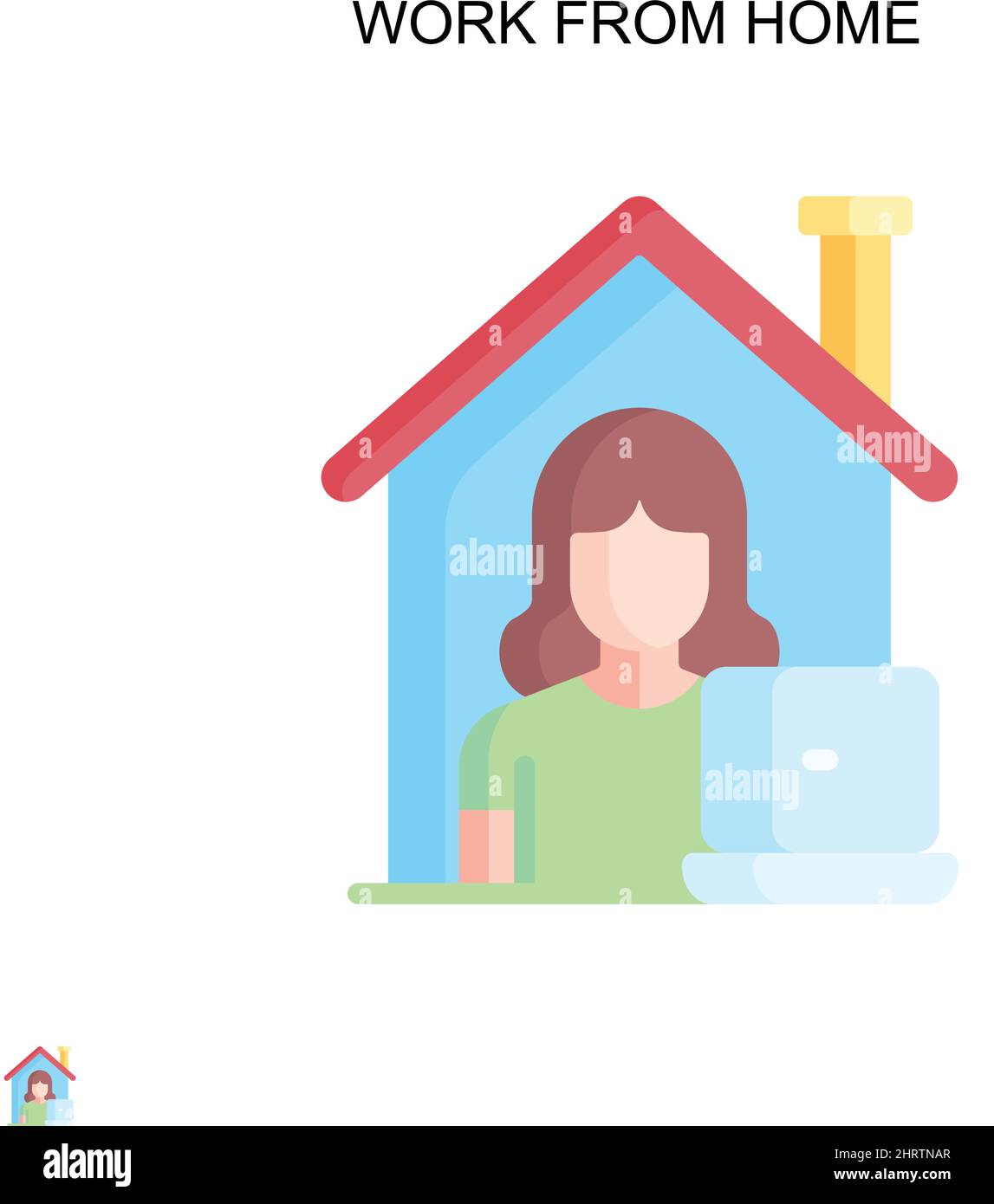 Work from home Simple vector icon. Illustration symbol design template ...