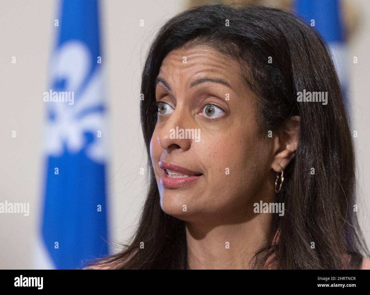 Quebec Liberal Leader Dominique Anglade reacts to the federal election ...