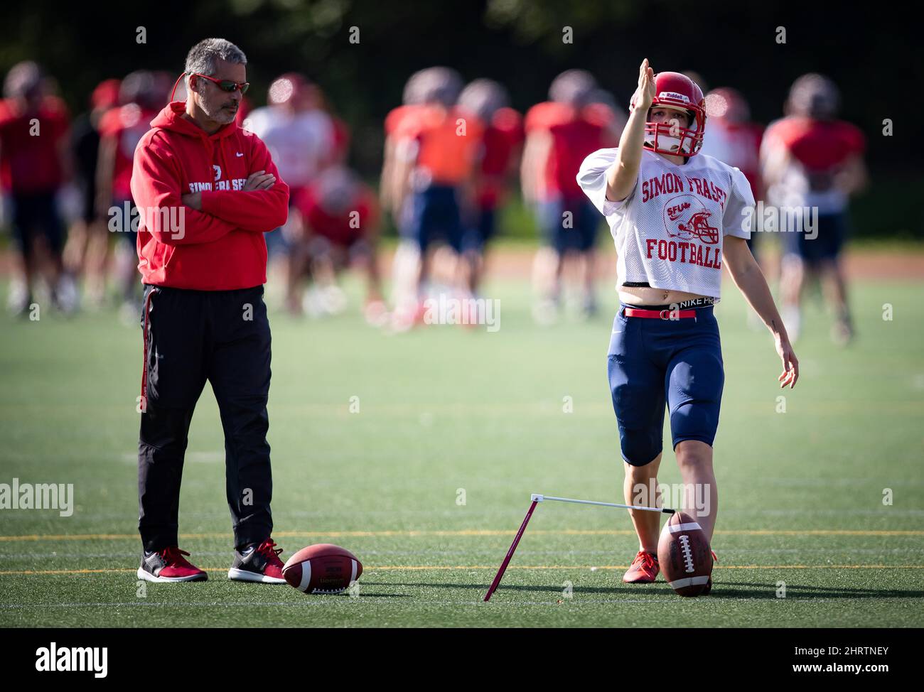 Simon Fraser University football team kicker Kristie Elliott, who ...