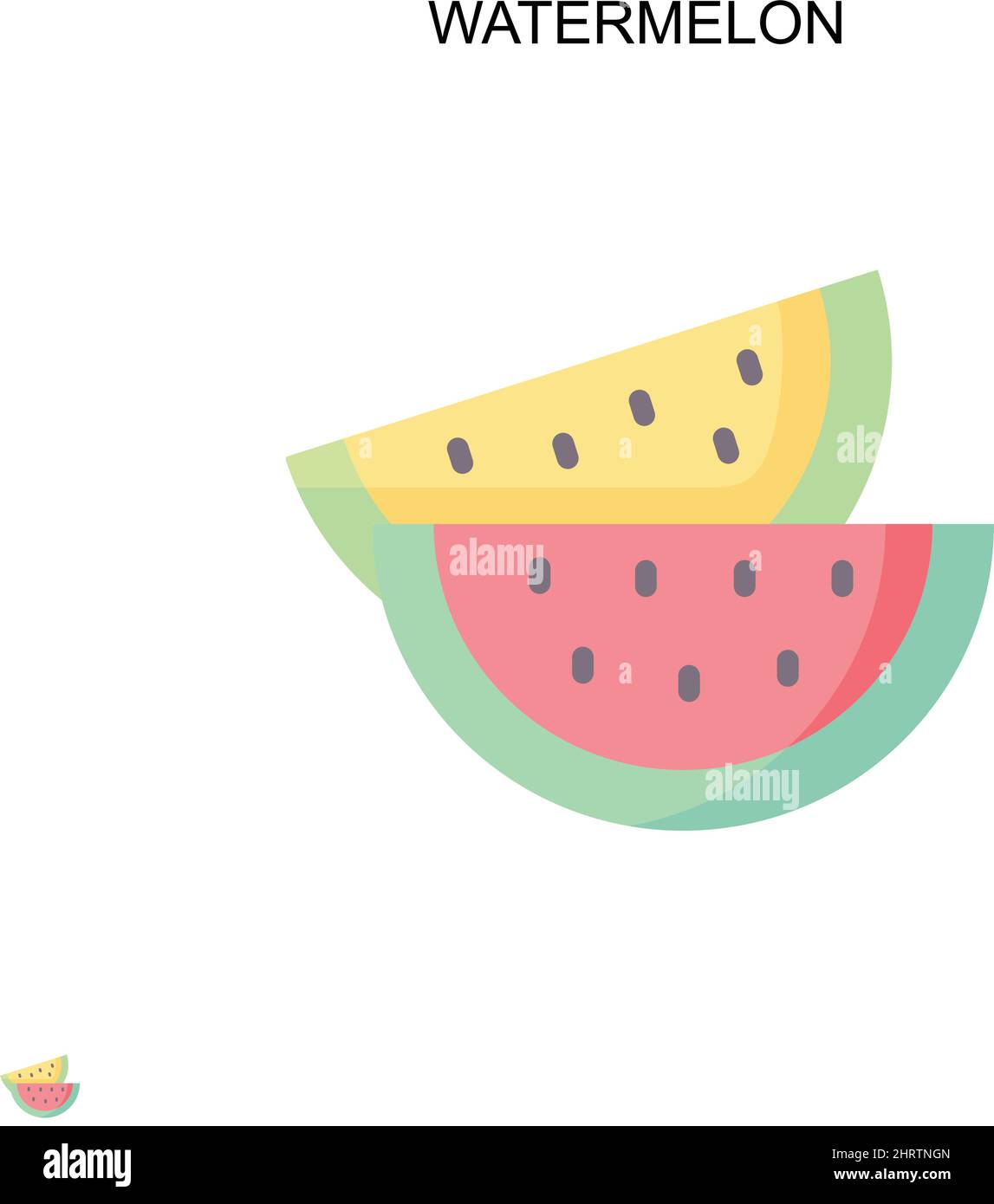 Watermelon Simple vector icon. Illustration symbol design template for ...