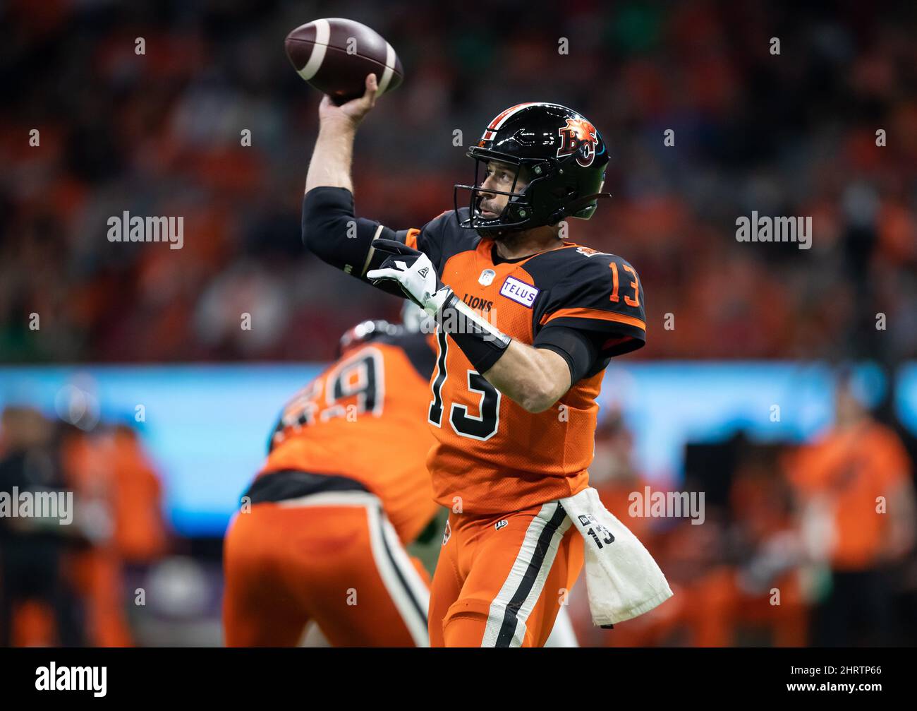 B.C. Lions quarterback Michael Reilly passes against the Saskatchewan ...