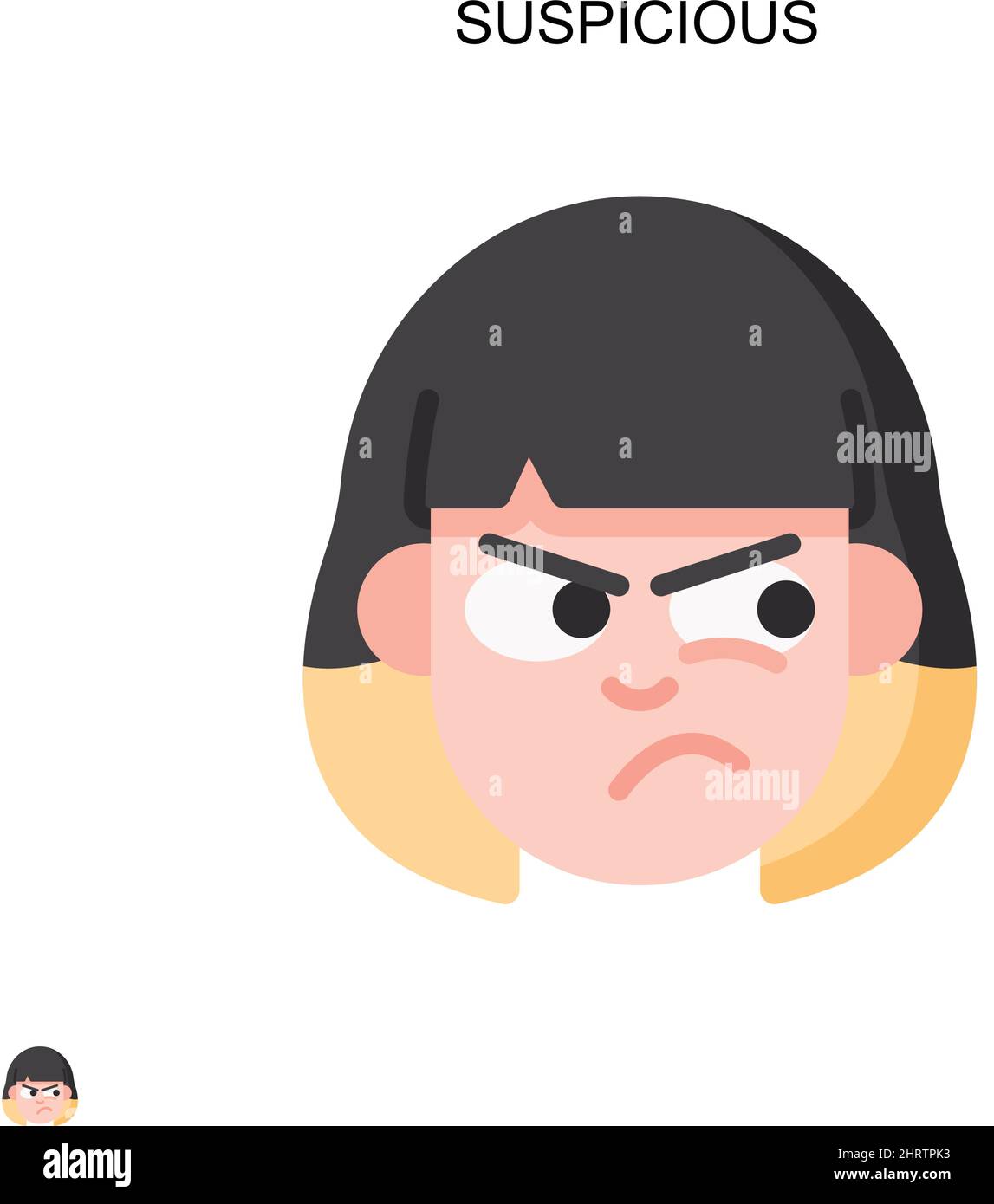 Suspicious Simple vector icon. Illustration symbol design template for ...