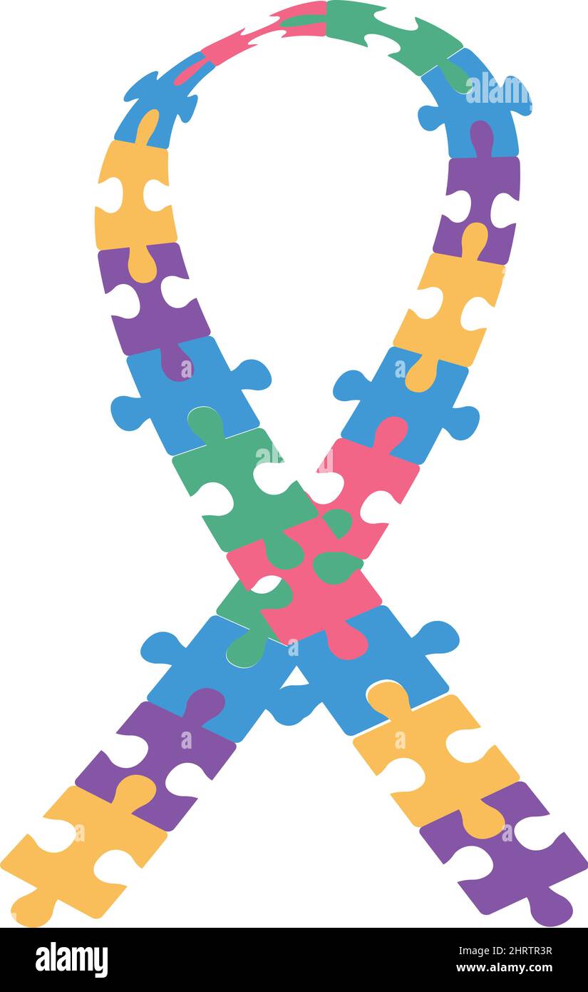puzzle ribbon campaign Stock Vector Image & Art - Alamy