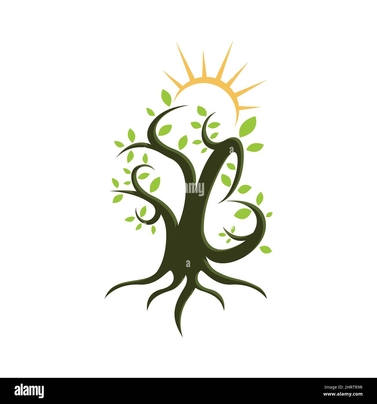 Leaf on letter logo Stock Vector Images - Alamy